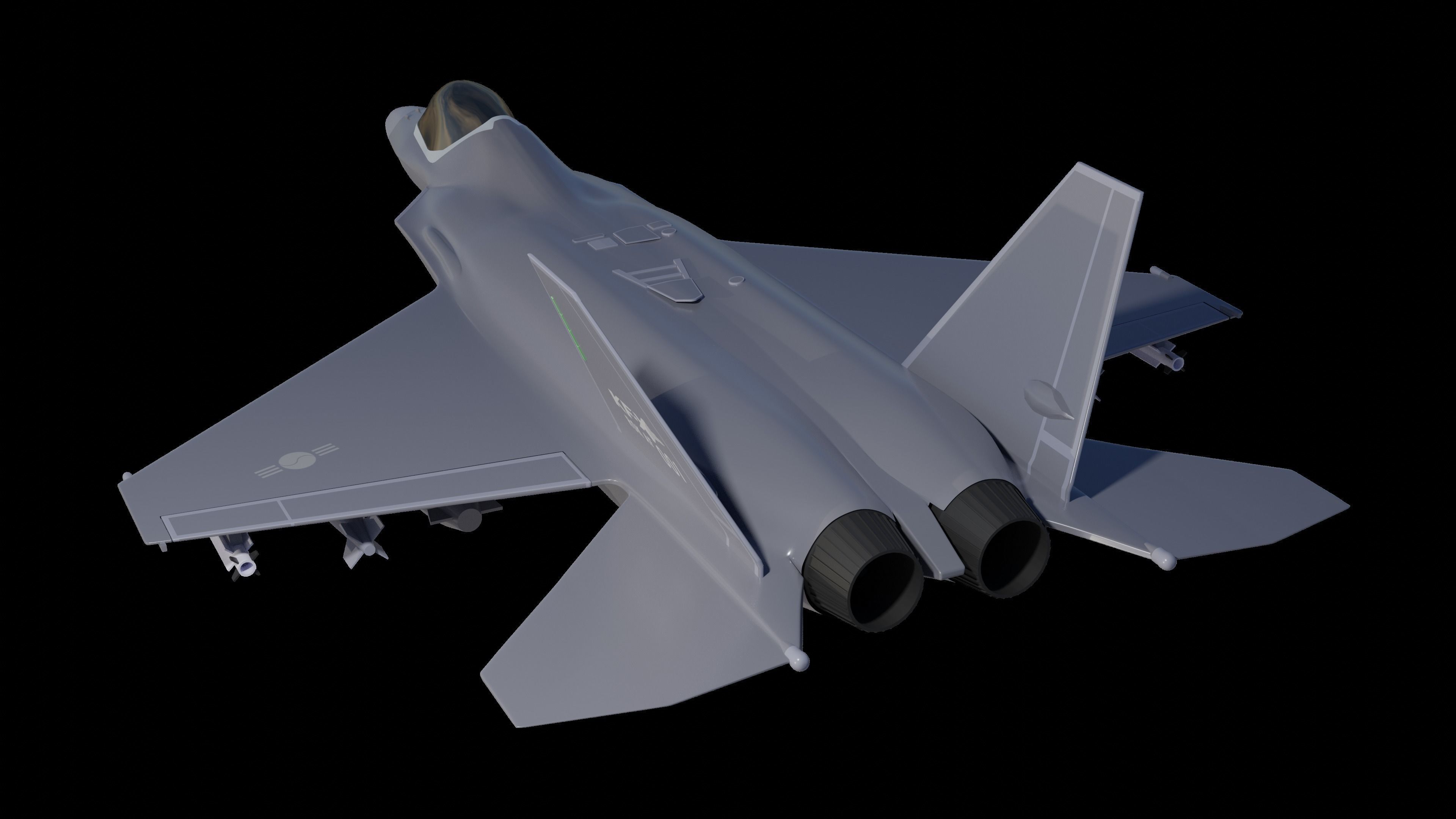 South Korea KAI KF-21 KFX Jet fighter blender 3D model | CGTrader