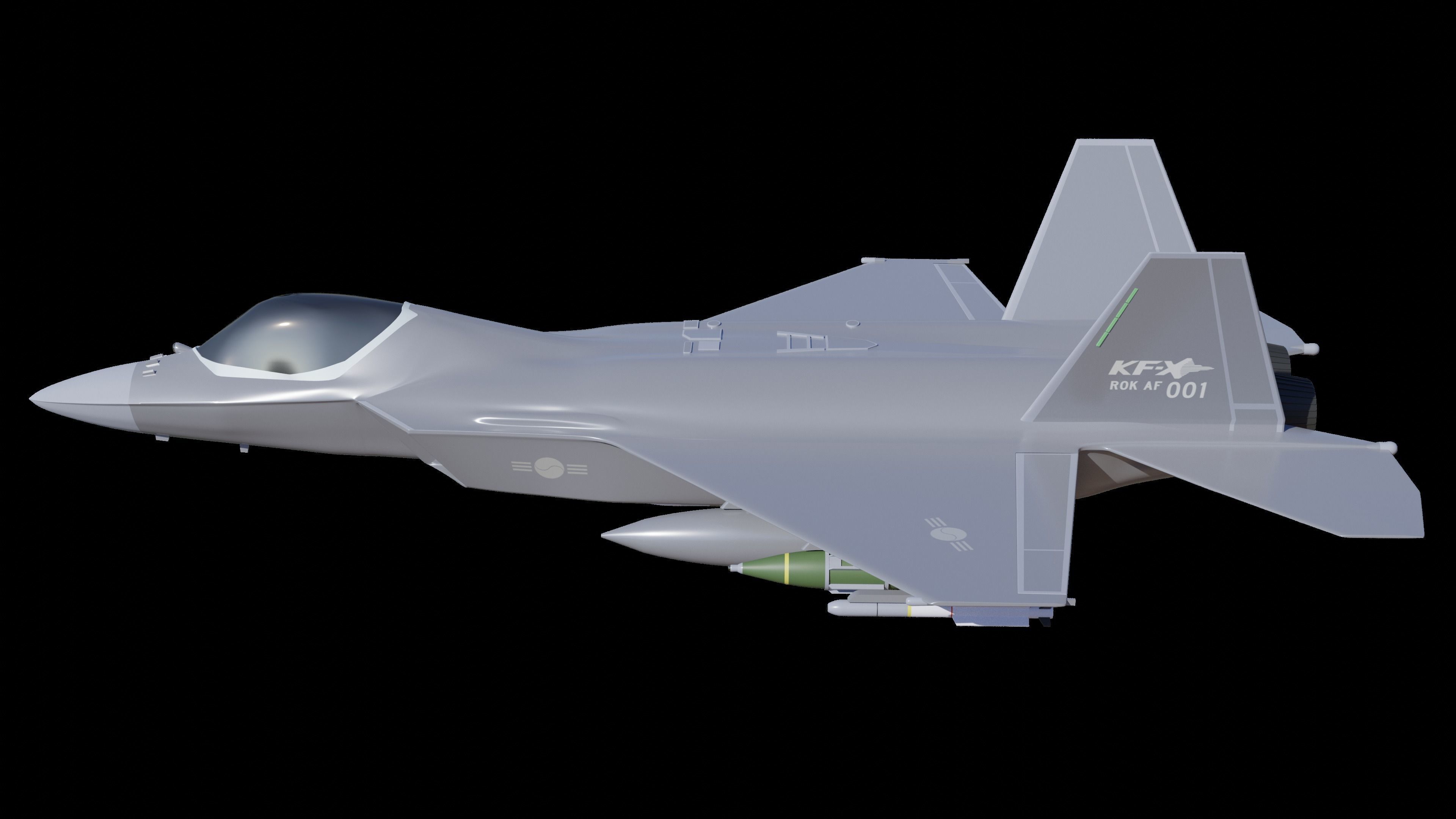 South Korea KAI KF-21 KFX Jet fighter blender 3D model | CGTrader