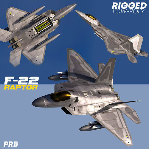 3D model F-22A Raptor Rigged VR / AR / low-poly rigged | CGTrader