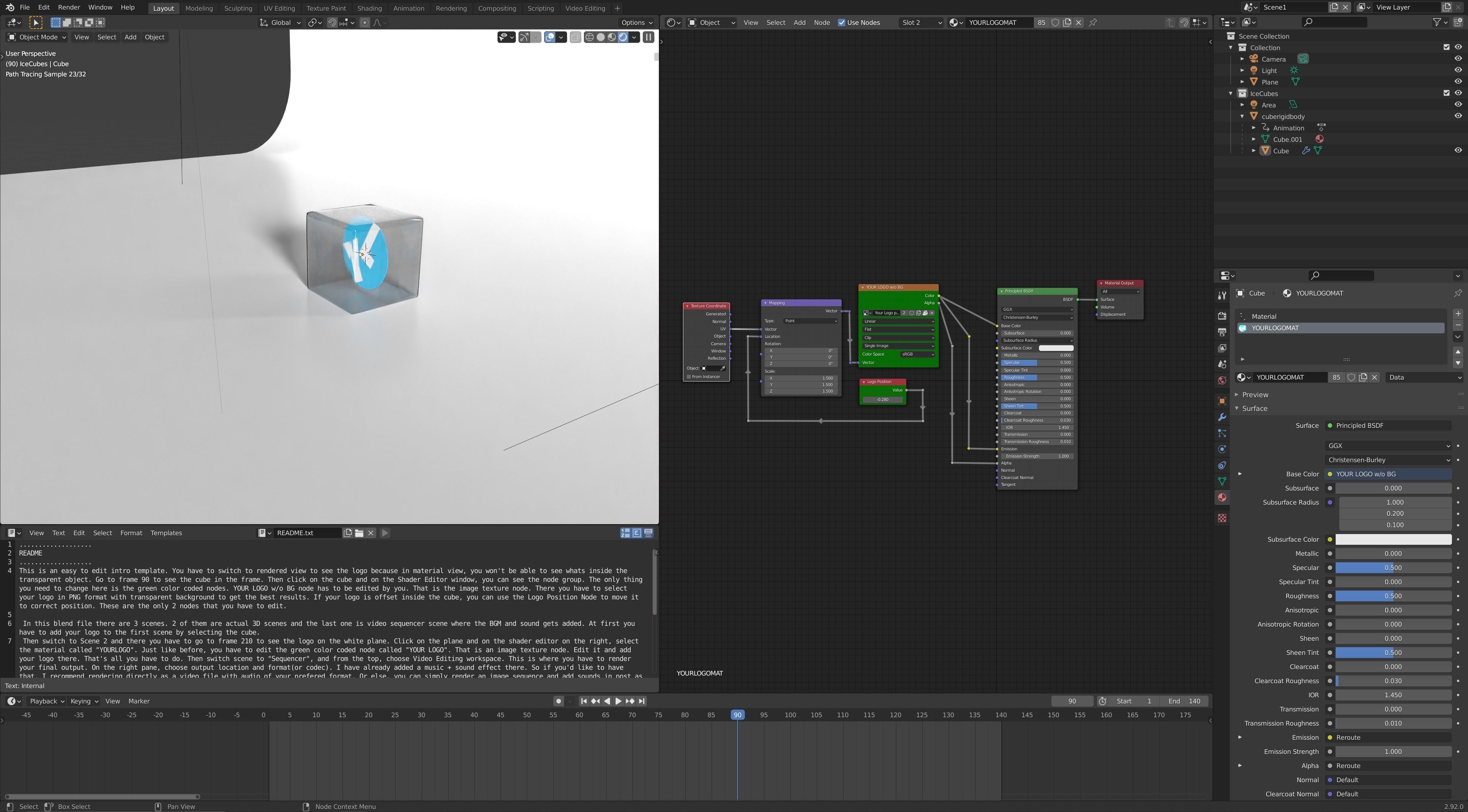 3D model Exploding Glass Cube 3D Intro Logo Reveal Template for Blender ...