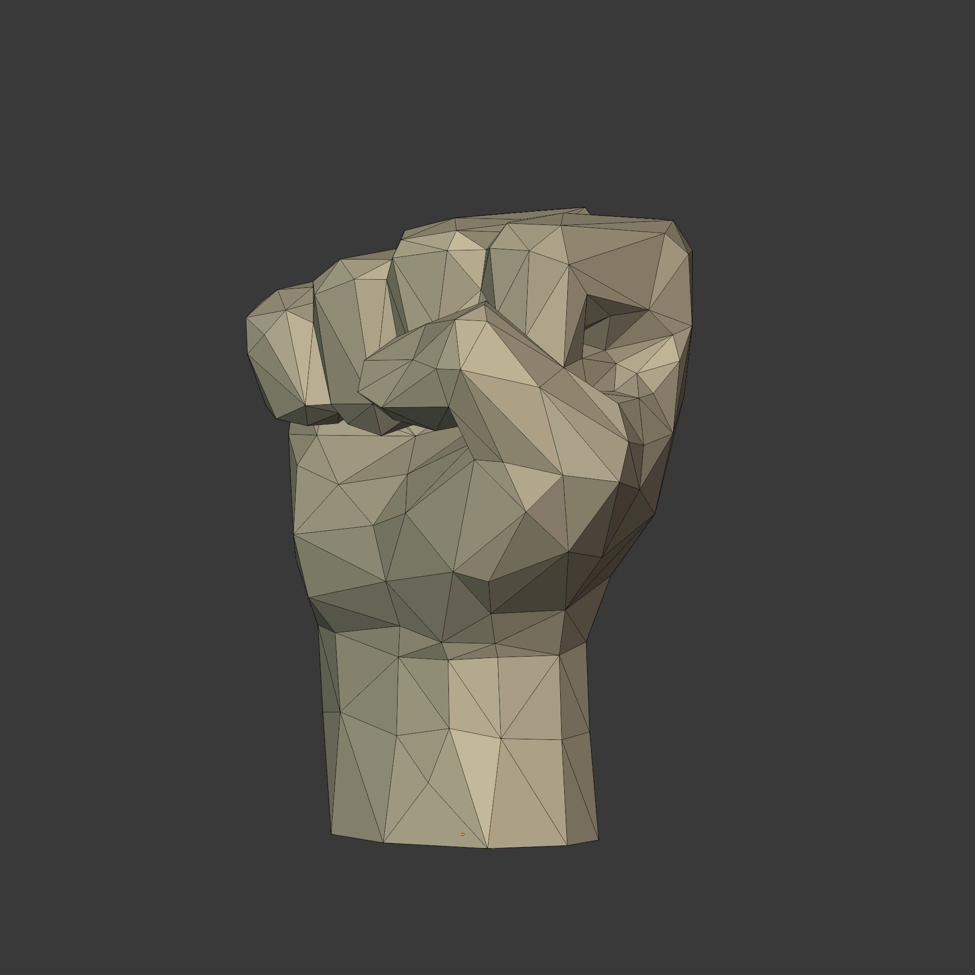 Low Poly Fist Figurine - Ready for 3D Printing 3D model 3D printable ...