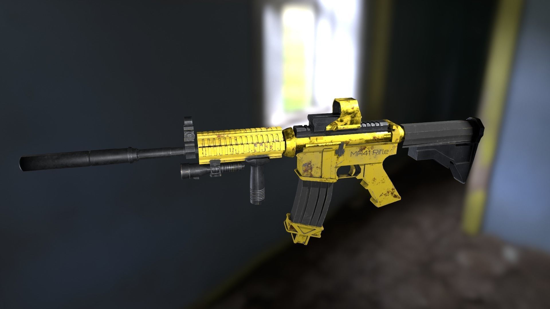 3D model Cyberpunk Rifle MA41 VR / AR / low-poly | CGTrader