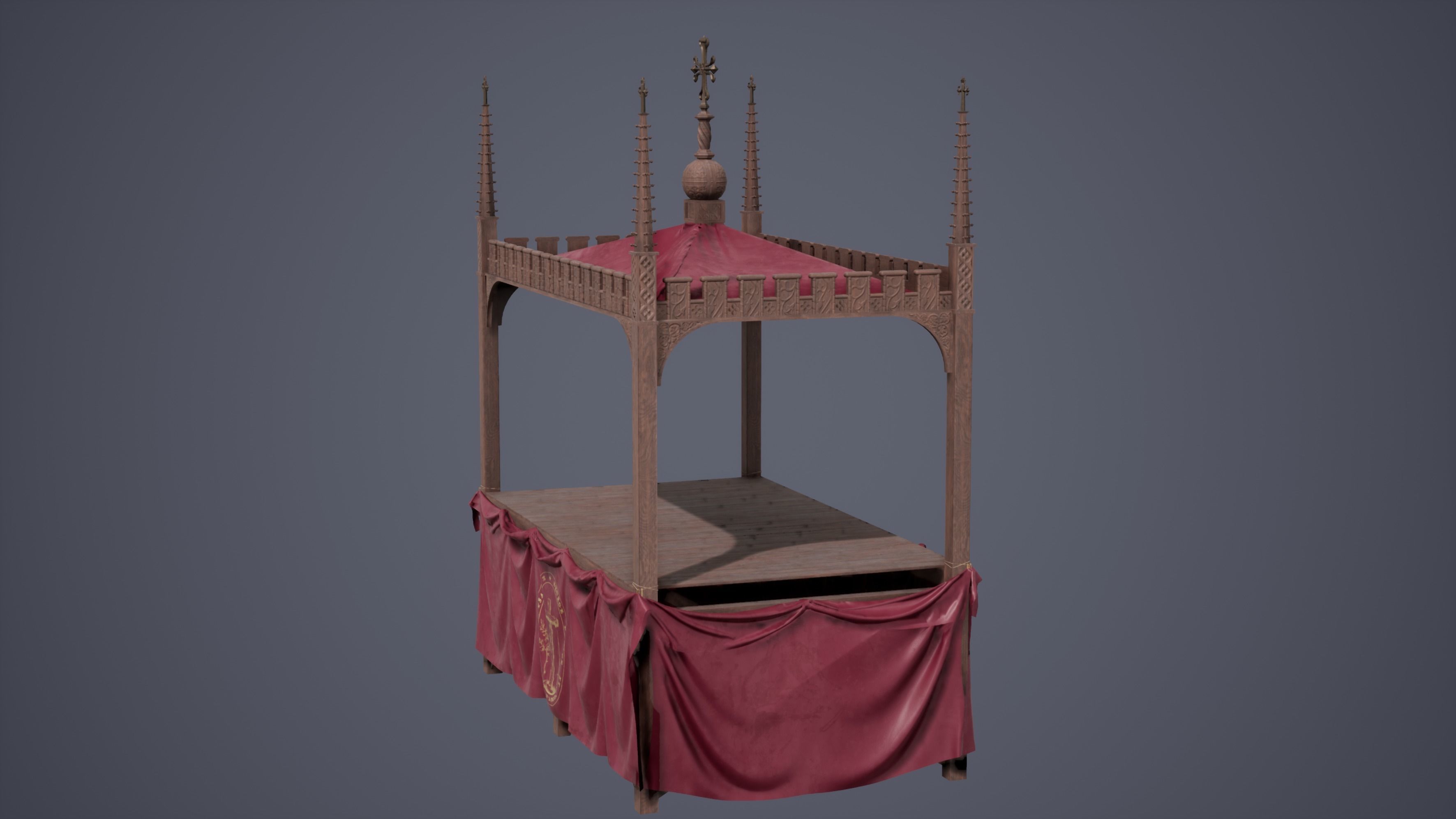 3D model Medieval Catholic Stage VR / AR / low-poly | CGTrader