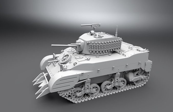 M5A1 Stuart Scale Model 3D model 3D printable | CGTrader