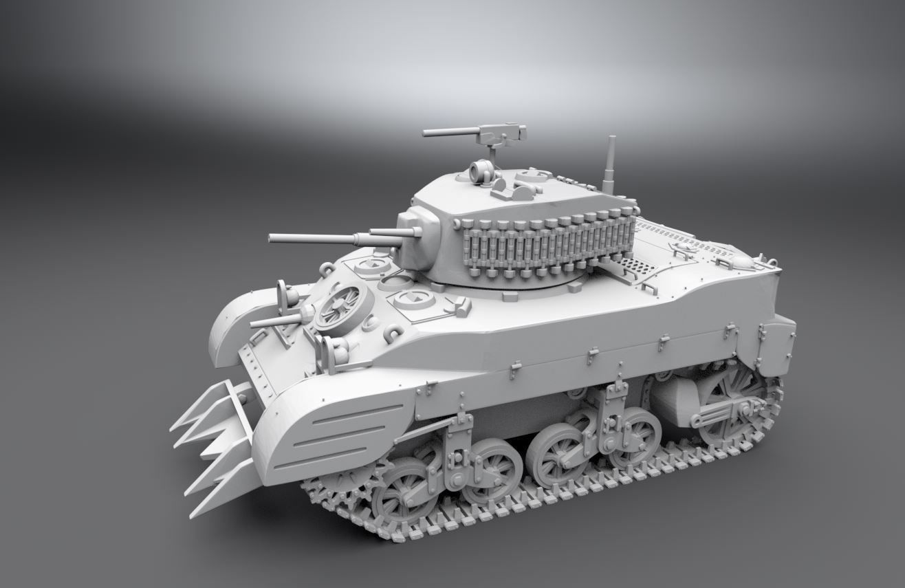 M5A1 Stuart Scale Model 3D model 3D printable | CGTrader