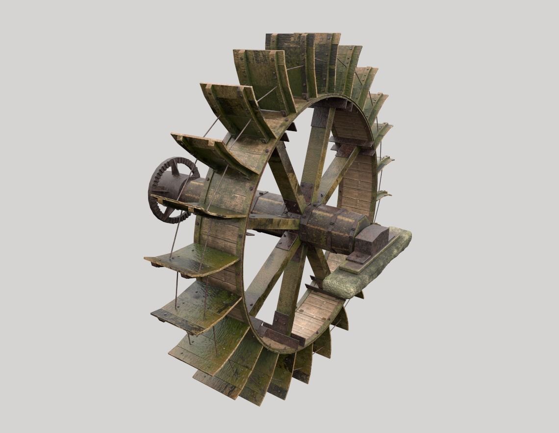 Water Mill Wheel 3D model | CGTrader