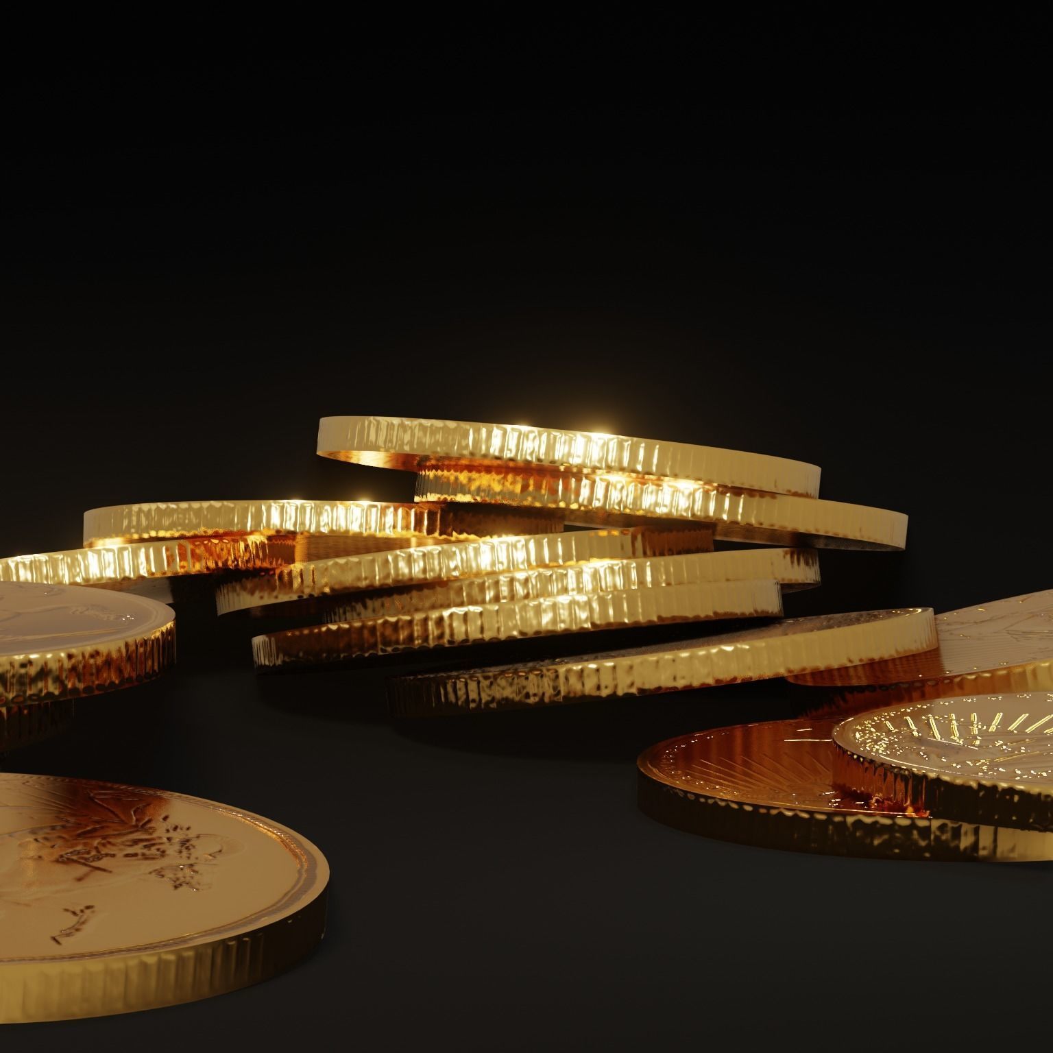 3D model Pile of Gold Coins VR / AR / low-poly | CGTrader