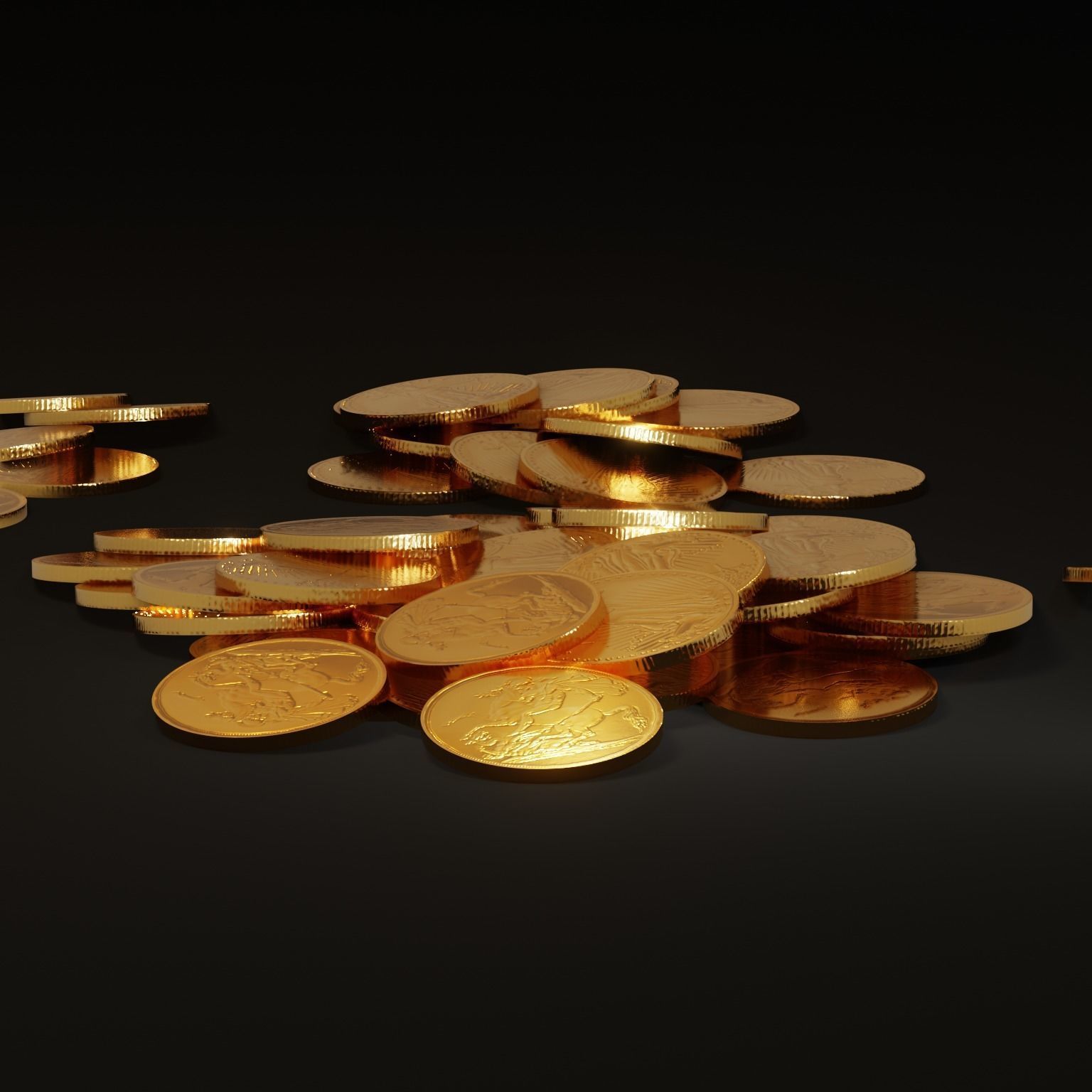 3D model Pile of Gold Coins VR / AR / low-poly | CGTrader