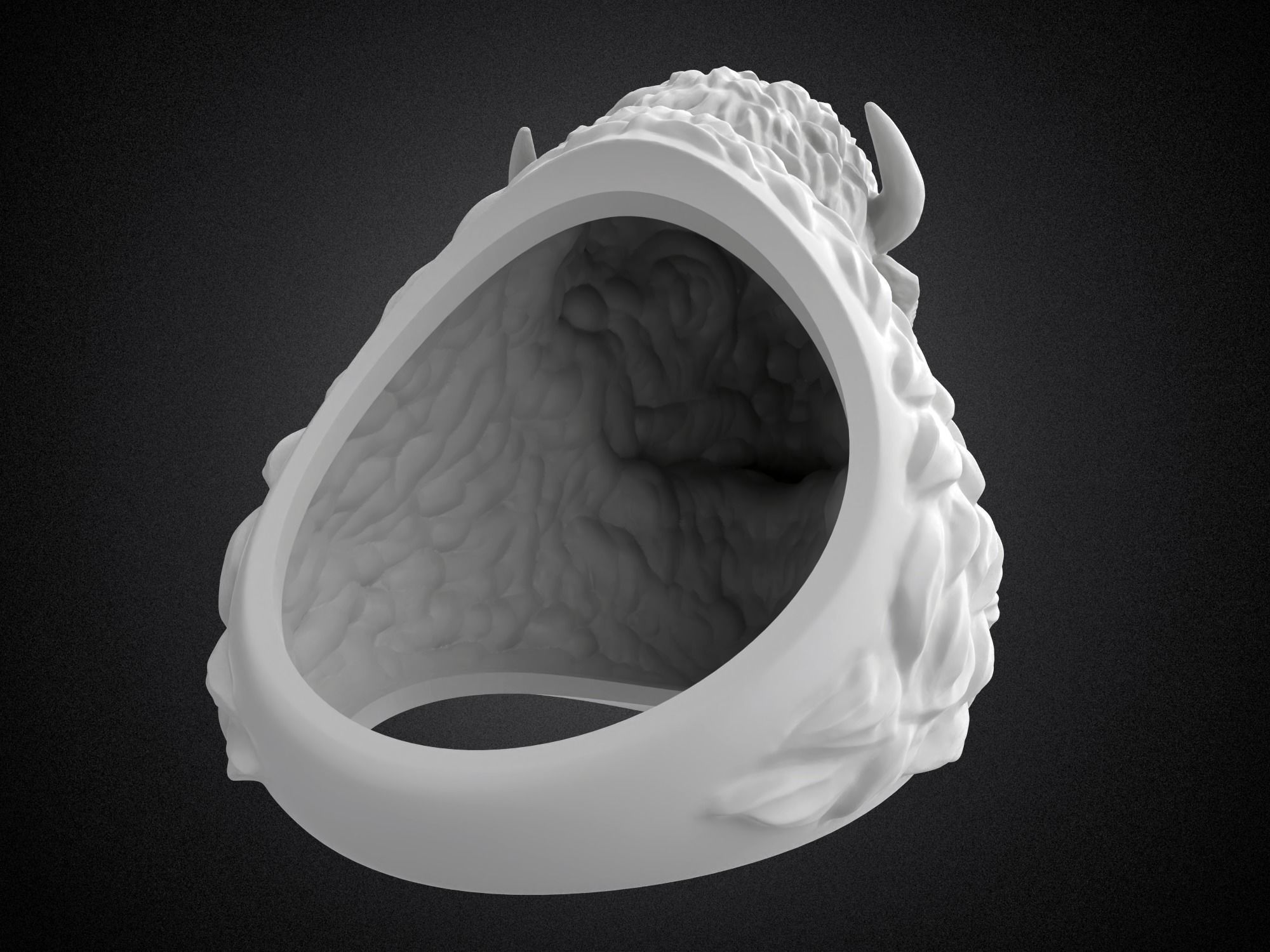 Bison Buffalo Head Sculpture ring 3D Printable model R5 3D model 3D ...