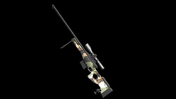 Gun awm 3D model | CGTrader