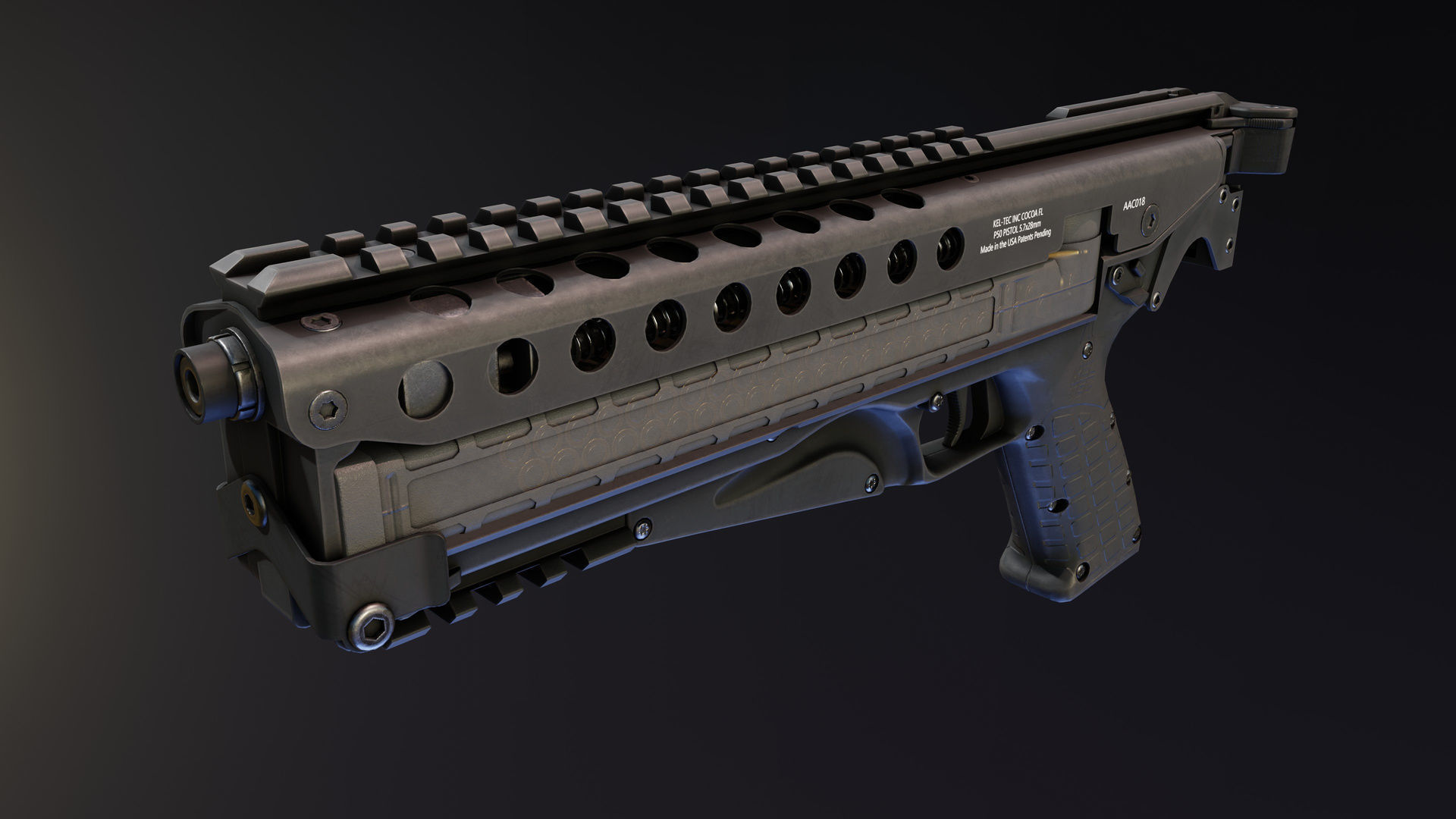 3D model KelTec P50 pistol VR / AR / low-poly | CGTrader