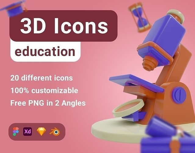 3D model 3D Icon pack - Education VR / AR / low-poly | CGTrader