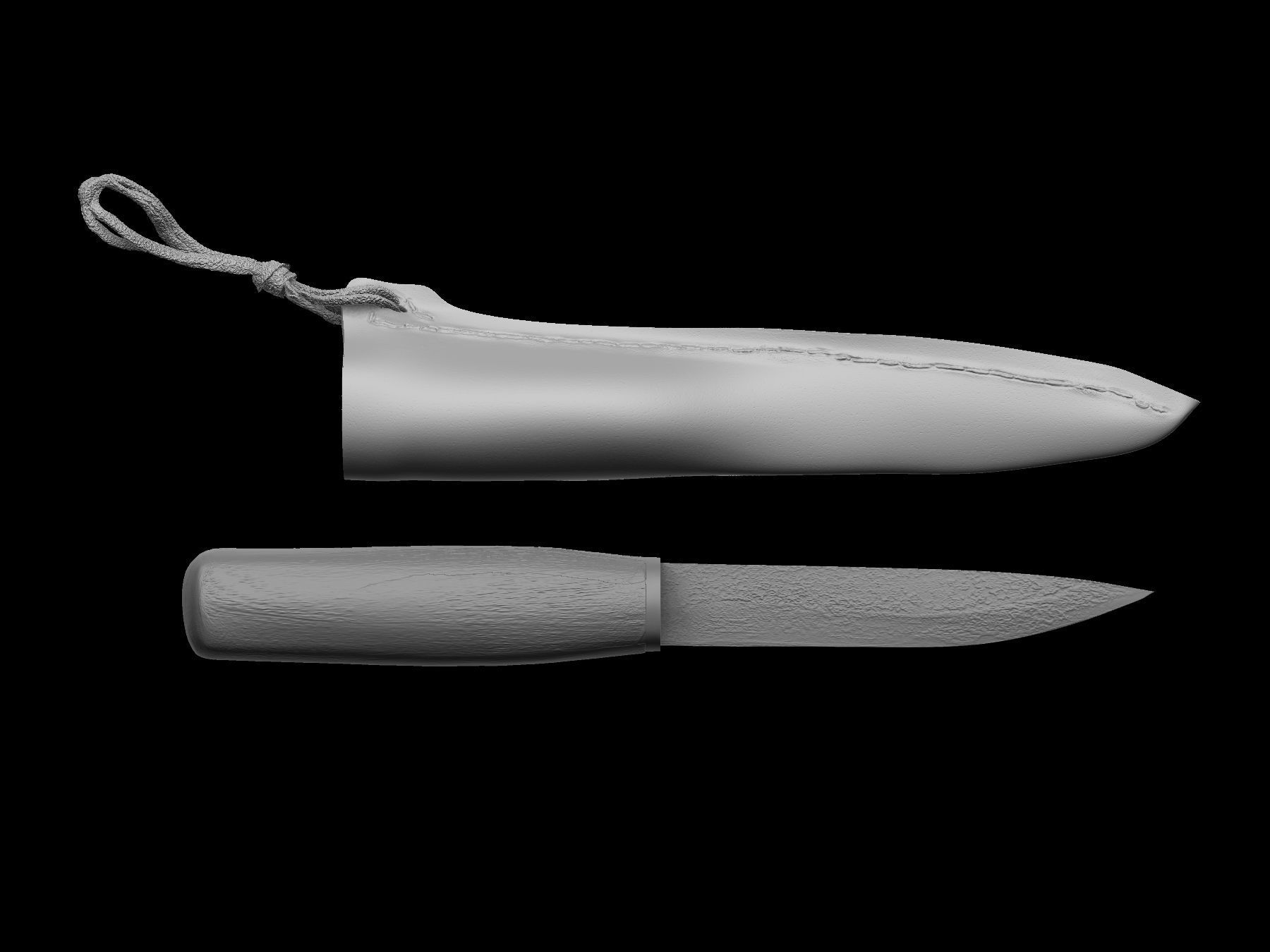3D model Knife and sheath midieval 3D scan VR / AR / low-poly | CGTrader
