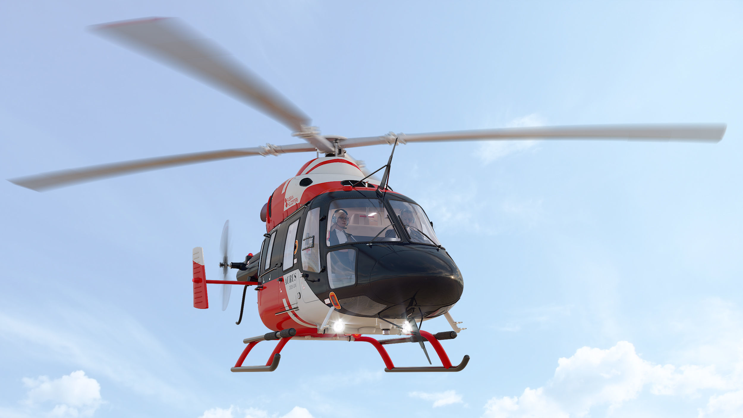 Helicopters Ansat Aurus 3D model rigged | CGTrader