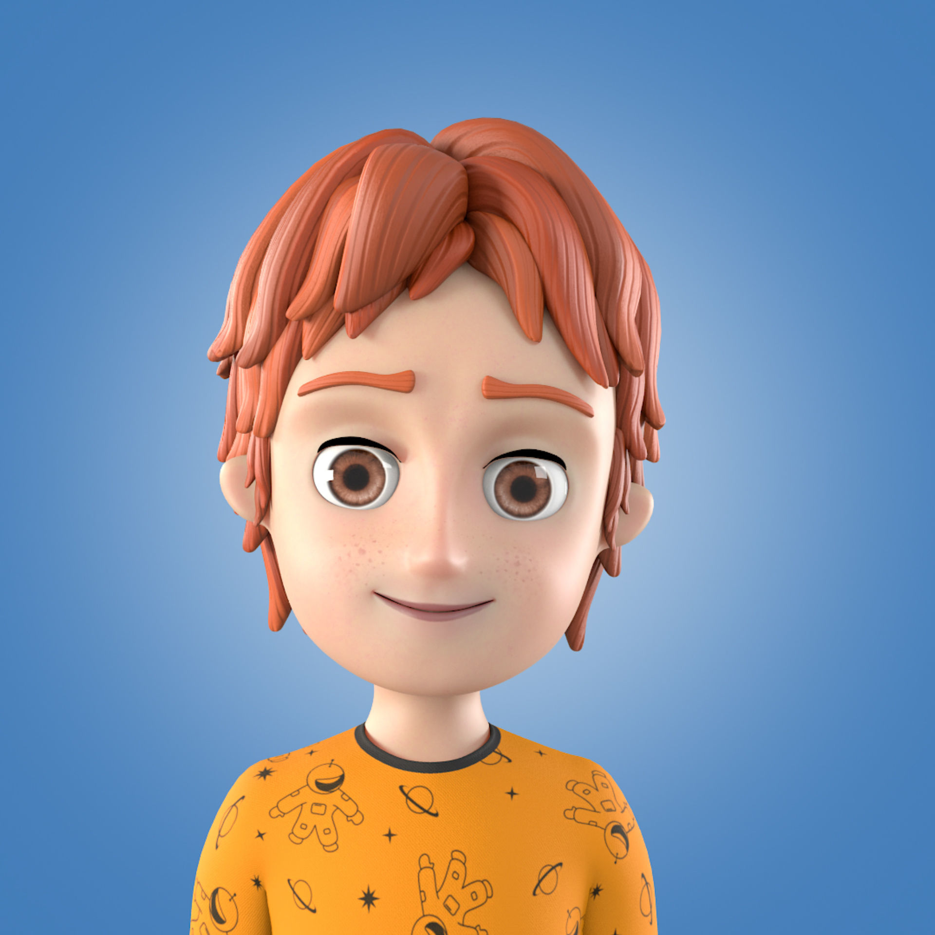 Cartoon Kid 3D model rigged | CGTrader