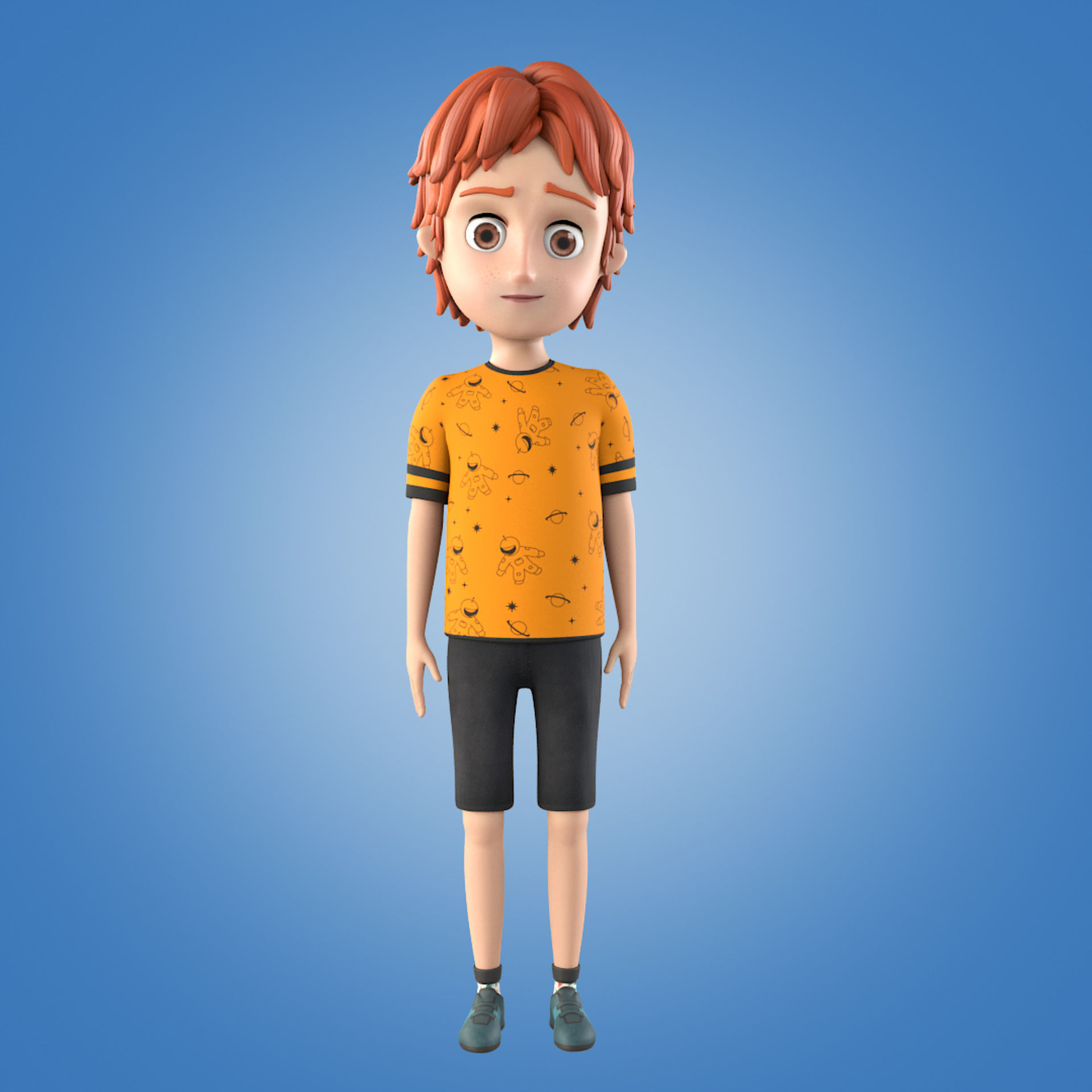 Cartoon Kid 3D model rigged | CGTrader