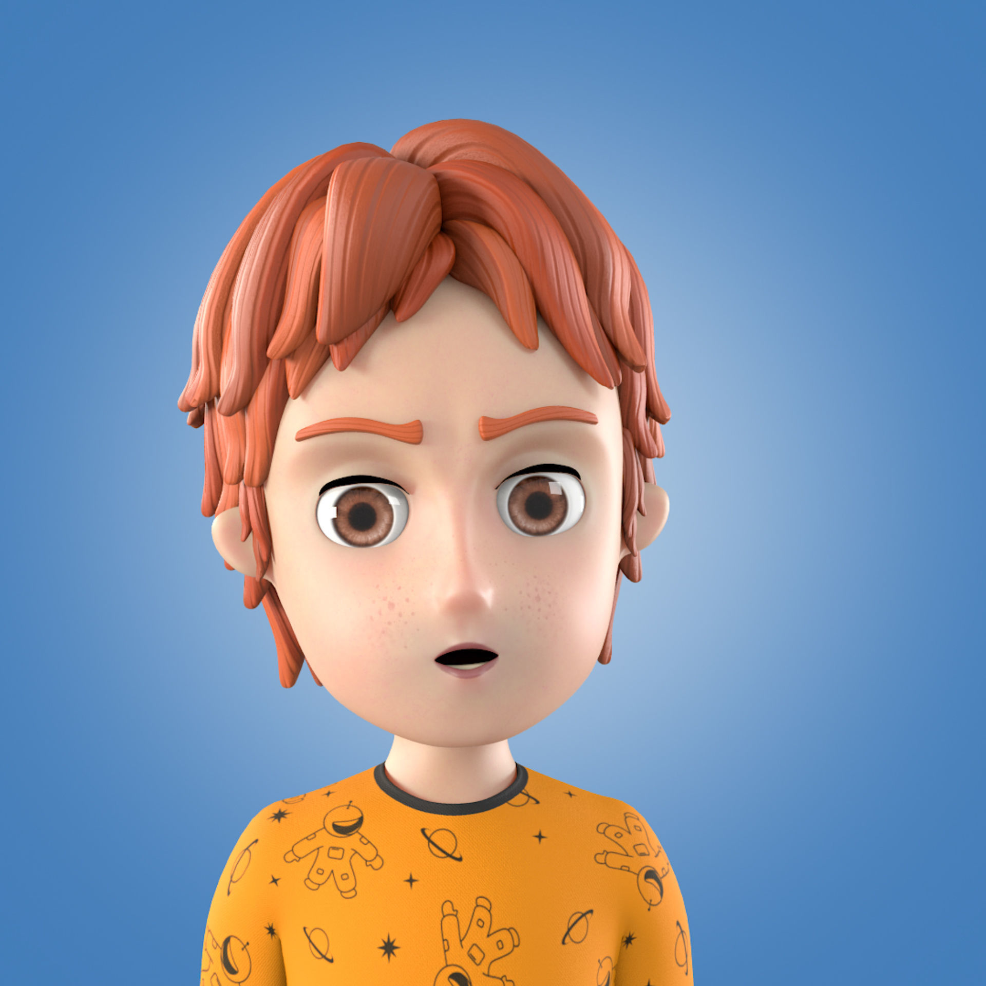 Cartoon Kid 3D model rigged | CGTrader
