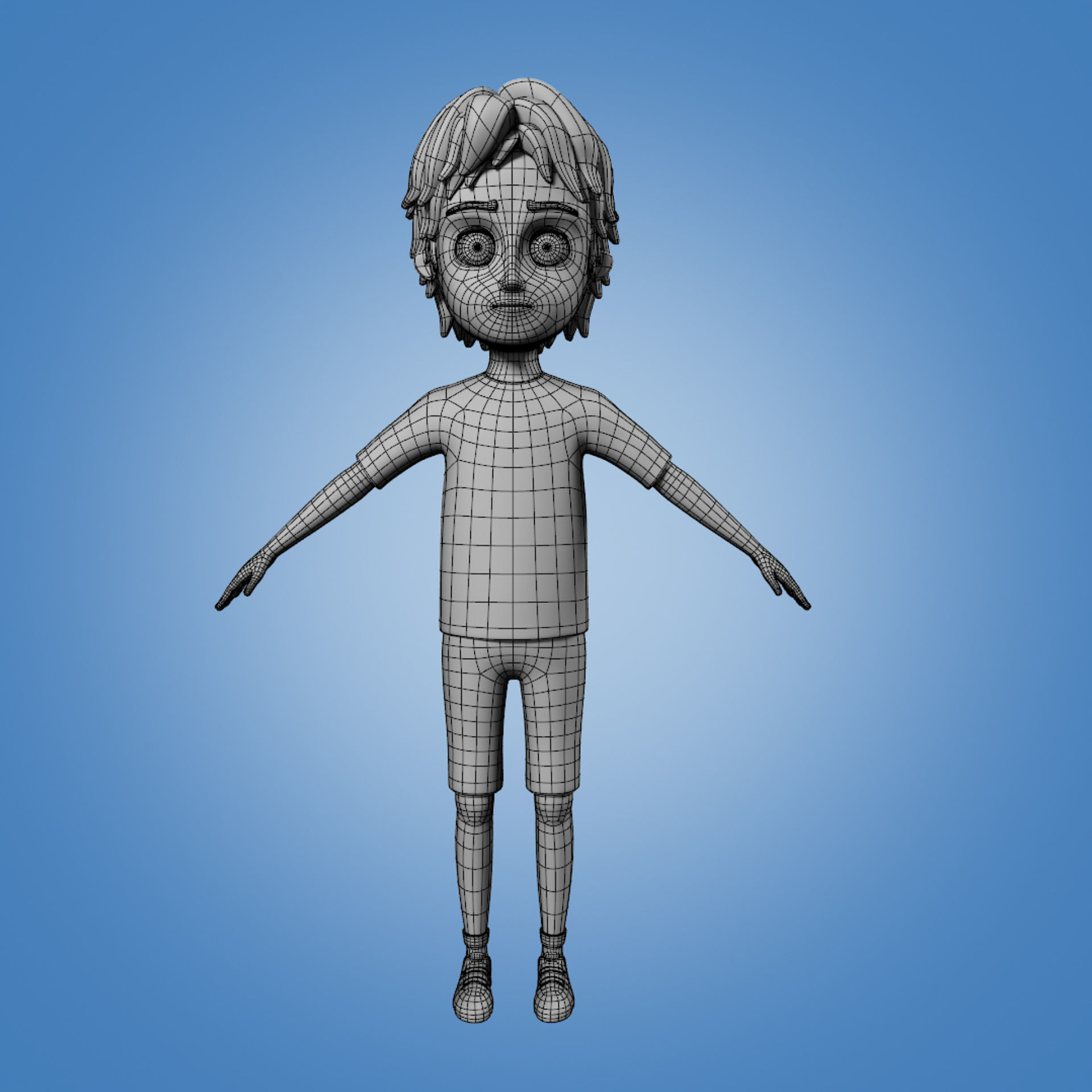 Cartoon Kid 3D model rigged | CGTrader