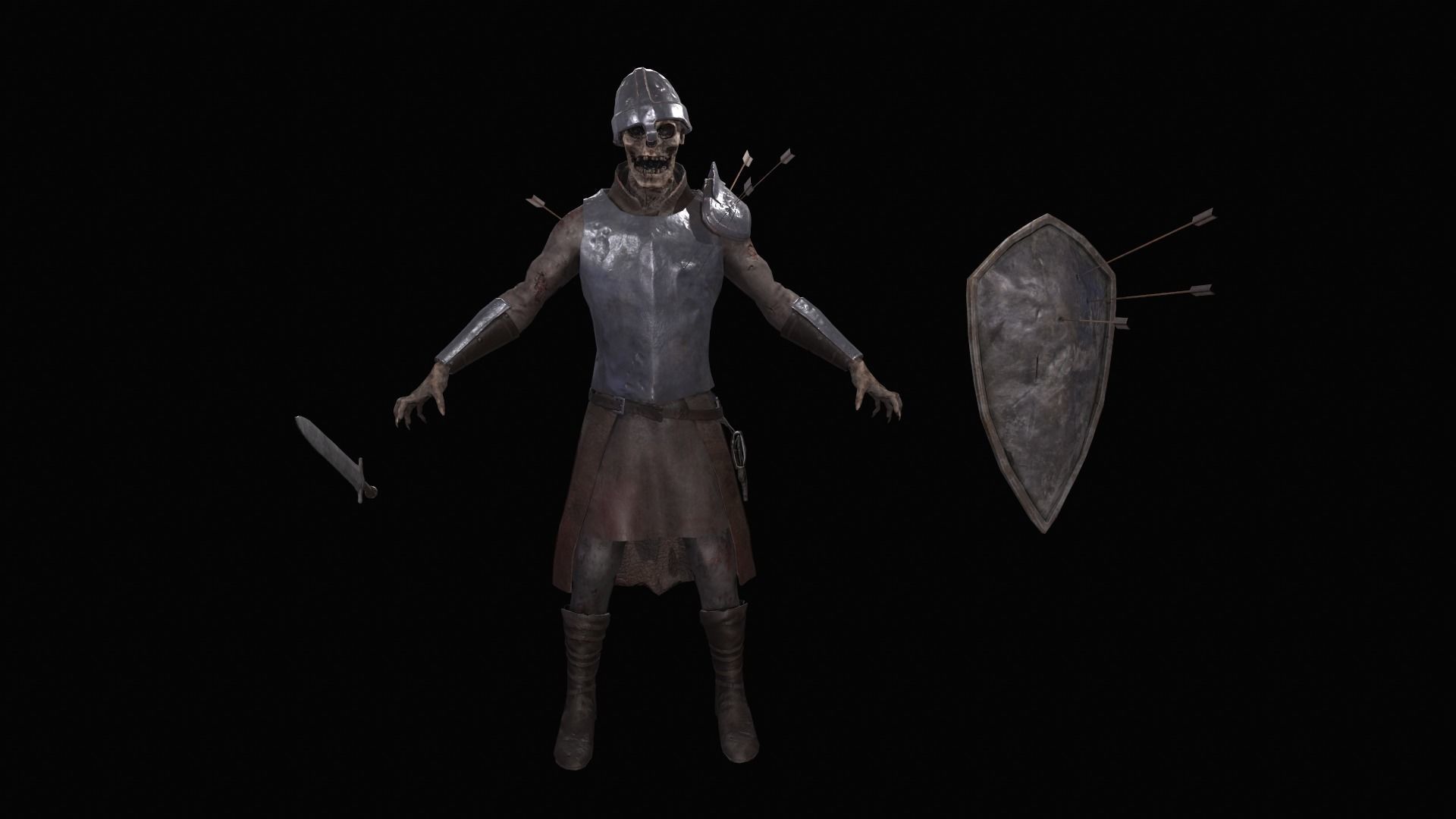 Zombie warrior free VR / AR / low-poly 3D model | CGTrader