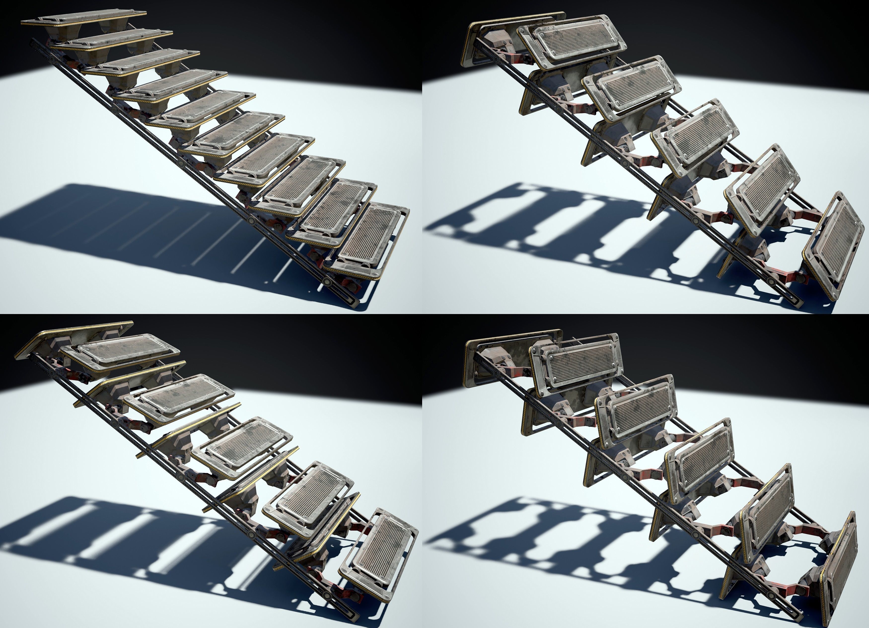 3D Model Collection sci fi Modular architectural design - low-poly ...