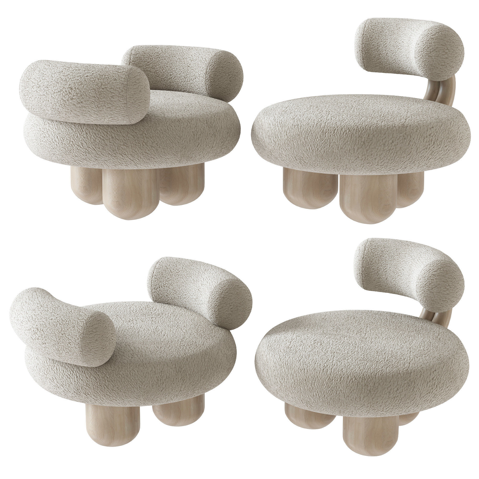 BLING BLING Chair and Ottoman 3D model | CGTrader