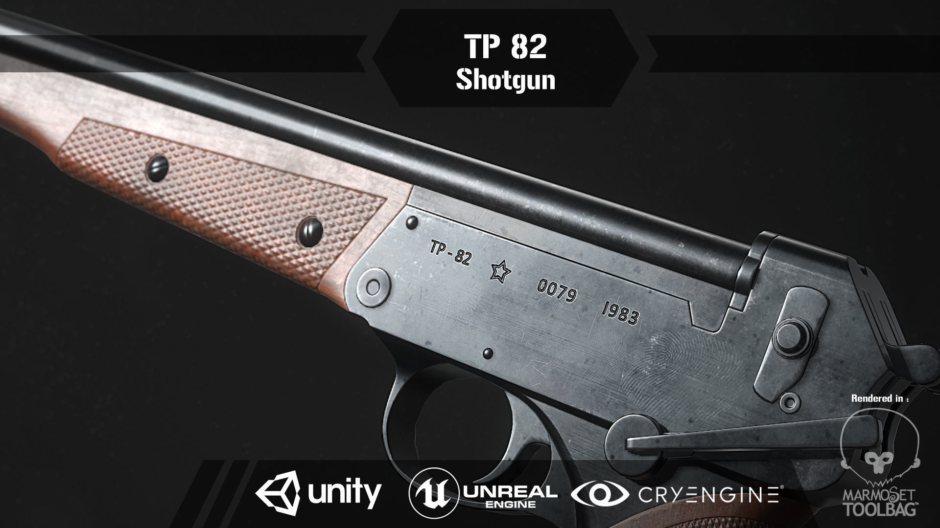 3D model Tp 82 shotgun VR / AR / low-poly | CGTrader