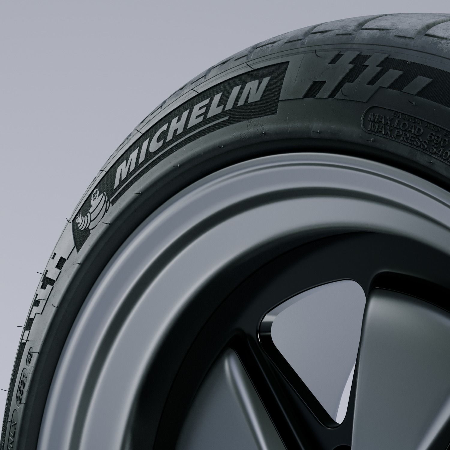 Michelin Pilot Sport PS2 N3 Real World Details 3D model | CGTrader