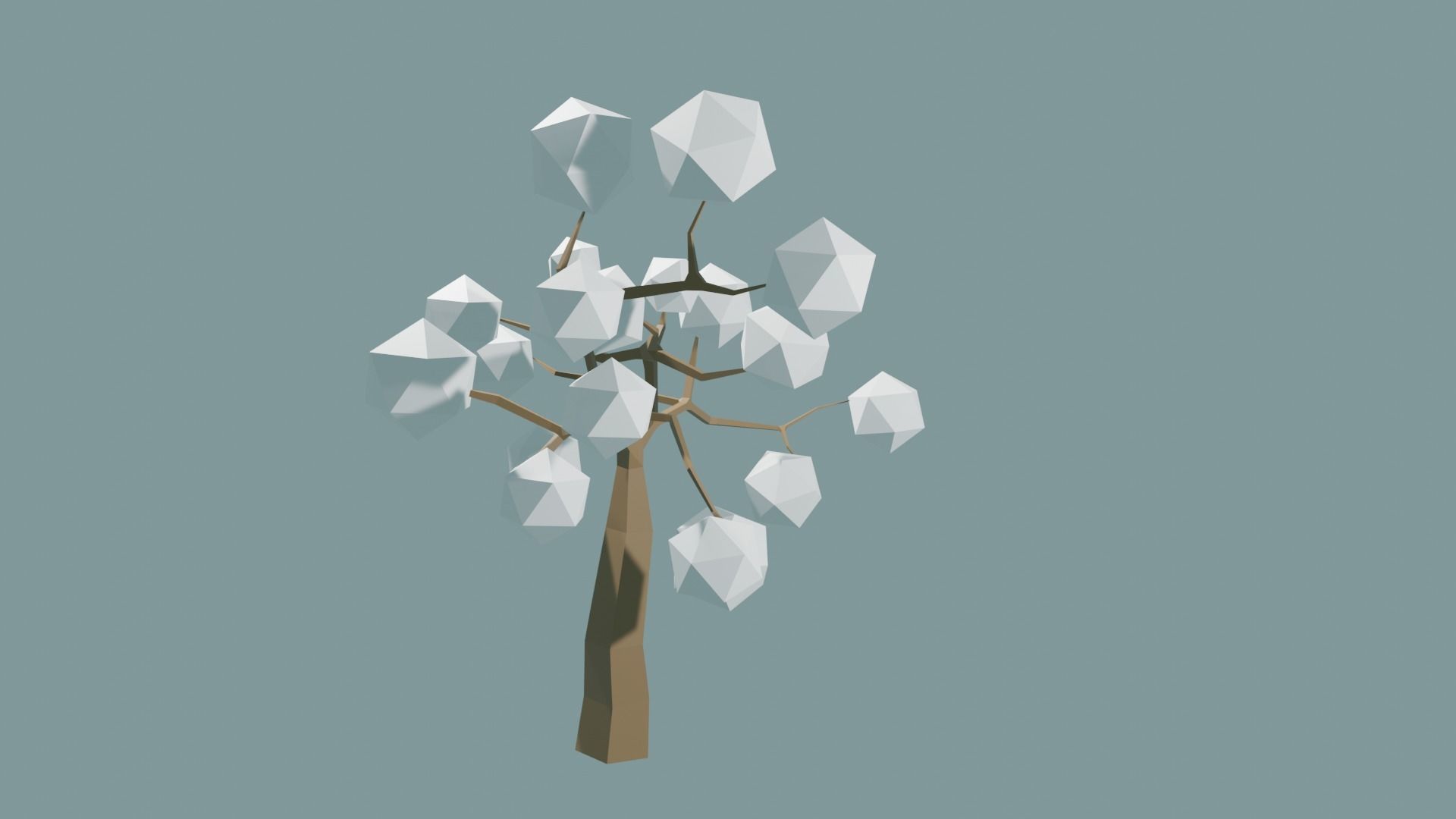 Low Poly tree with white leaves free 3D model | CGTrader