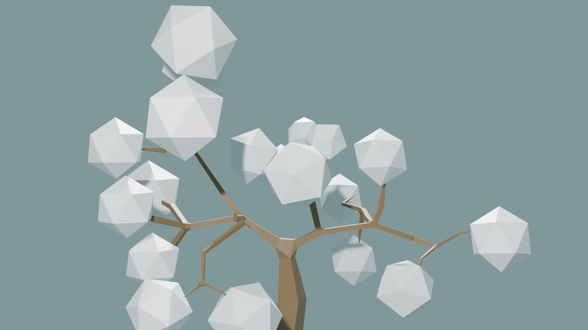 Low Poly tree with white leaves free 3D model | CGTrader