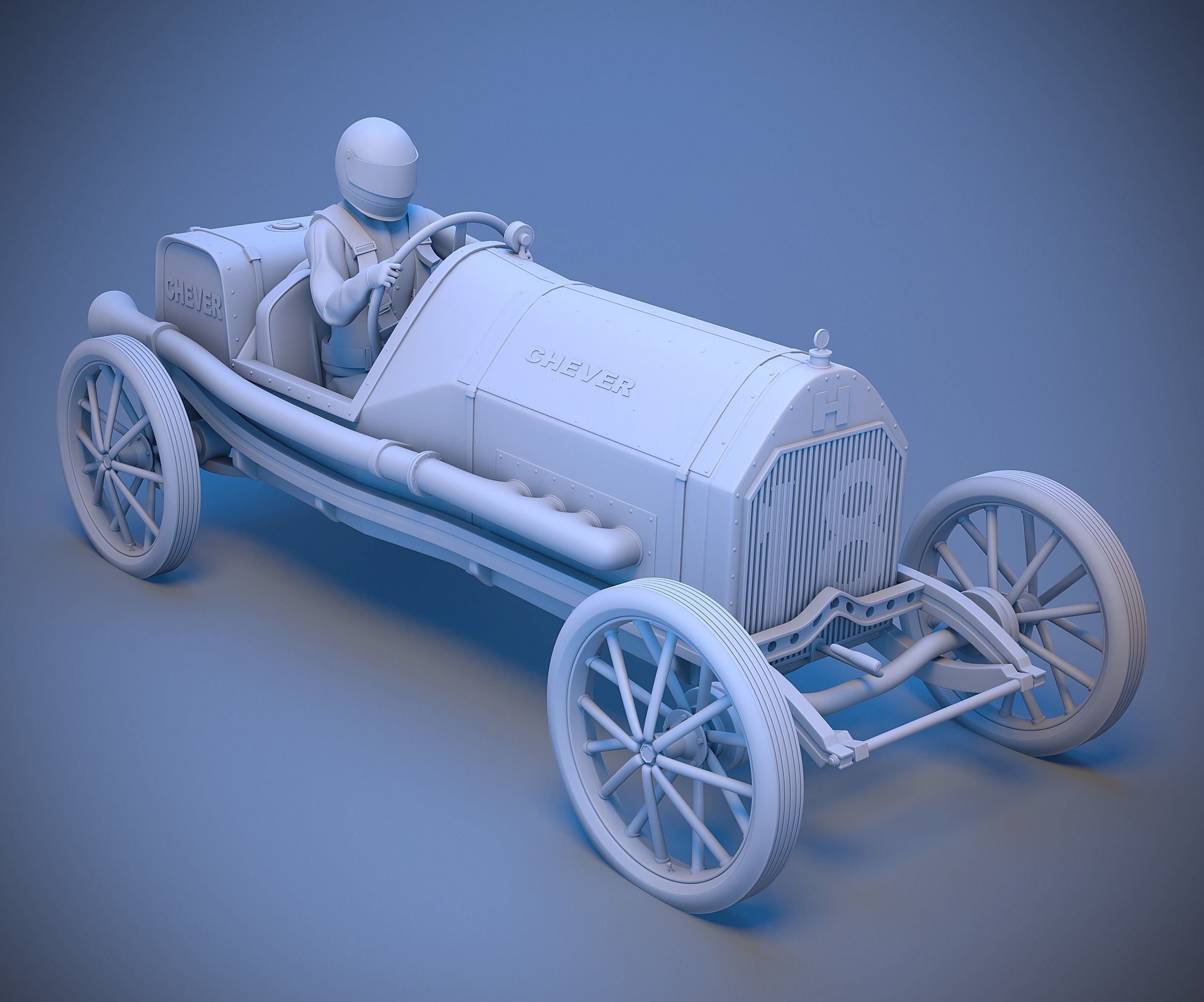 Car with driver 3D model 3D printable | CGTrader