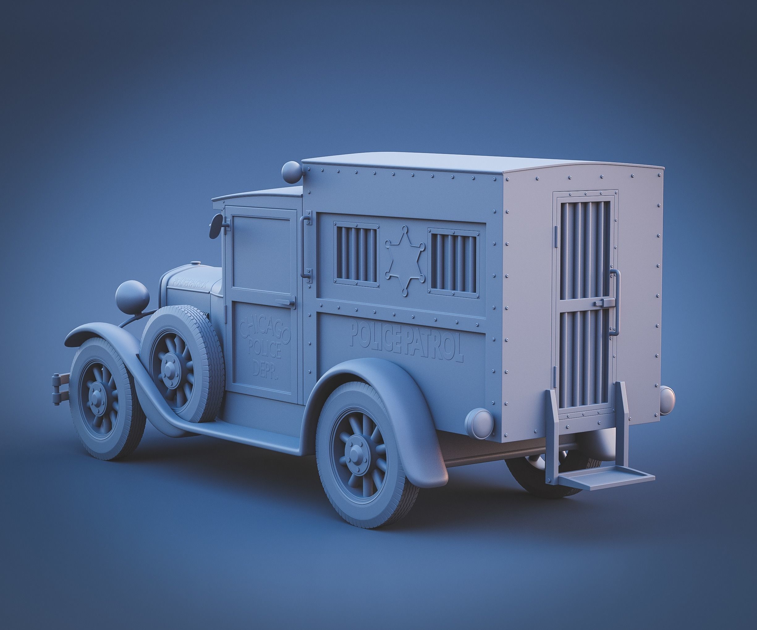Police car 3D model 3D printable | CGTrader