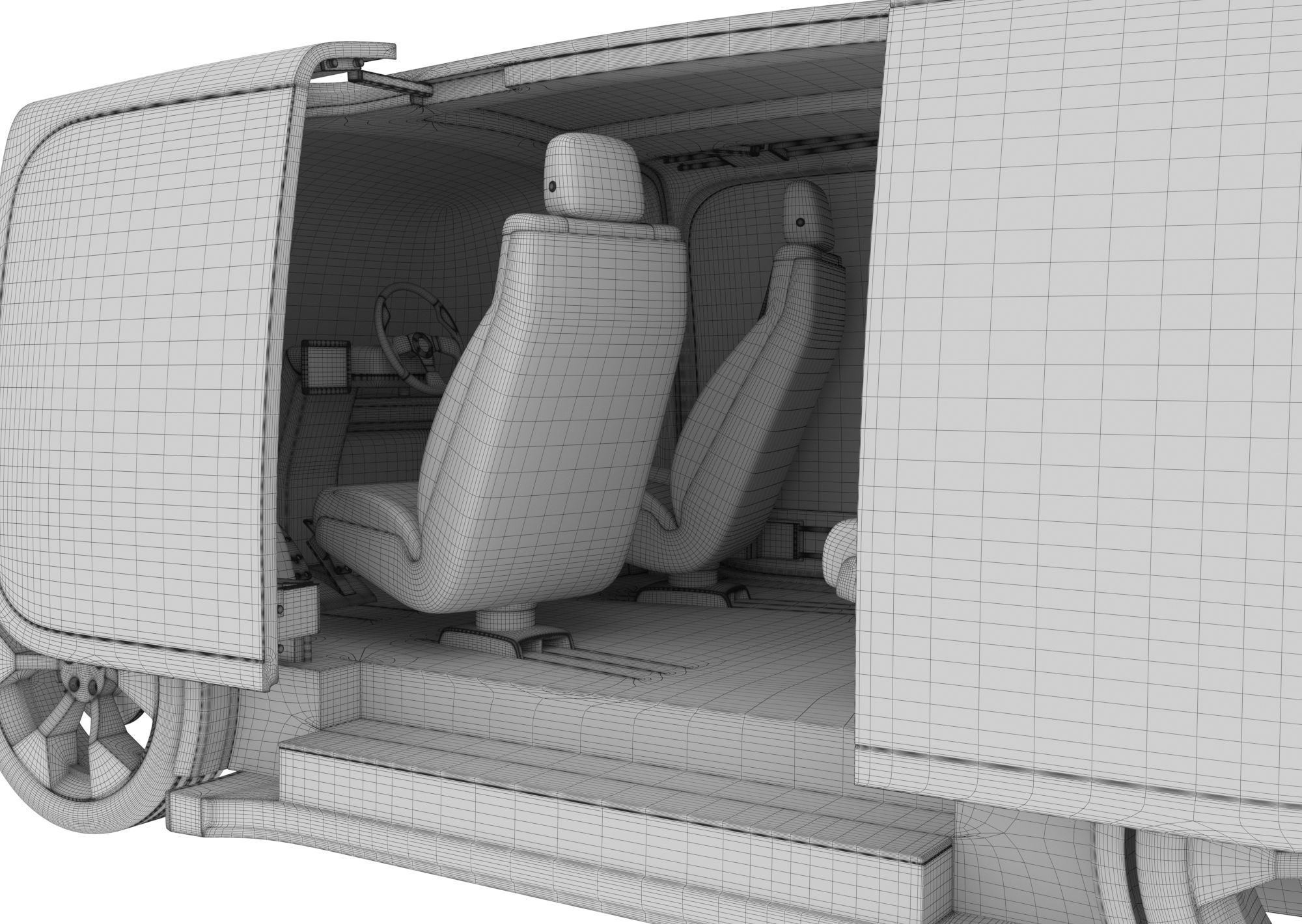 Jaguar Land Rover Vector Electric Shuttle with Interior 3D model | CGTrader