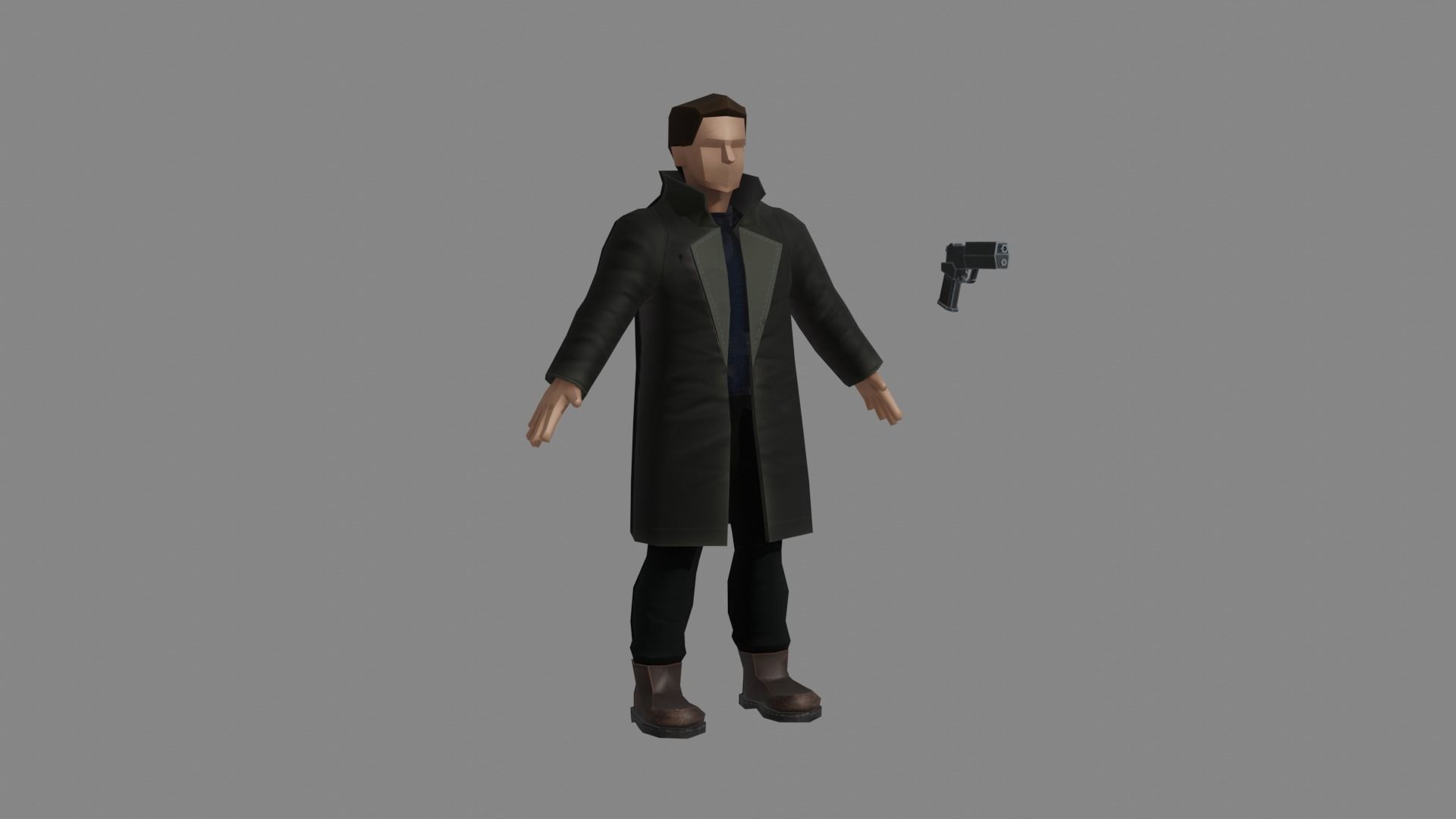 Detective LowPoly free VR / AR / low-poly 3D model rigged | CGTrader