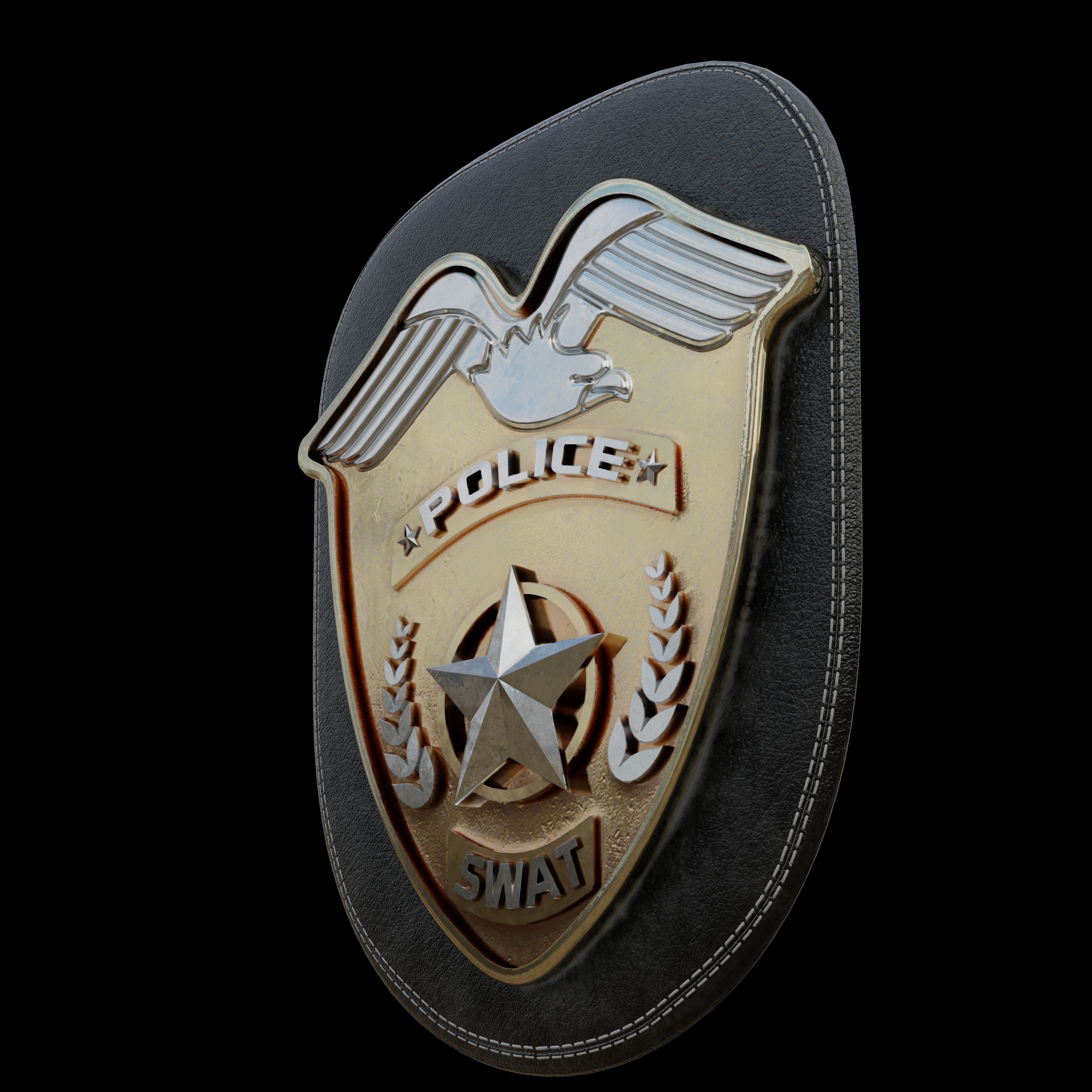 3D model SWAT Police Badge Photorealistic PBR Low-poly 3D model VR / AR ...