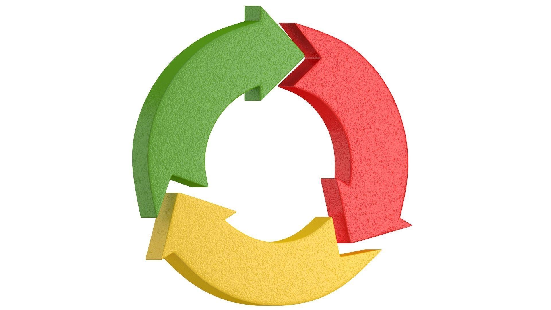 Triple Circular Arrows Symbol 01 3D model | CGTrader