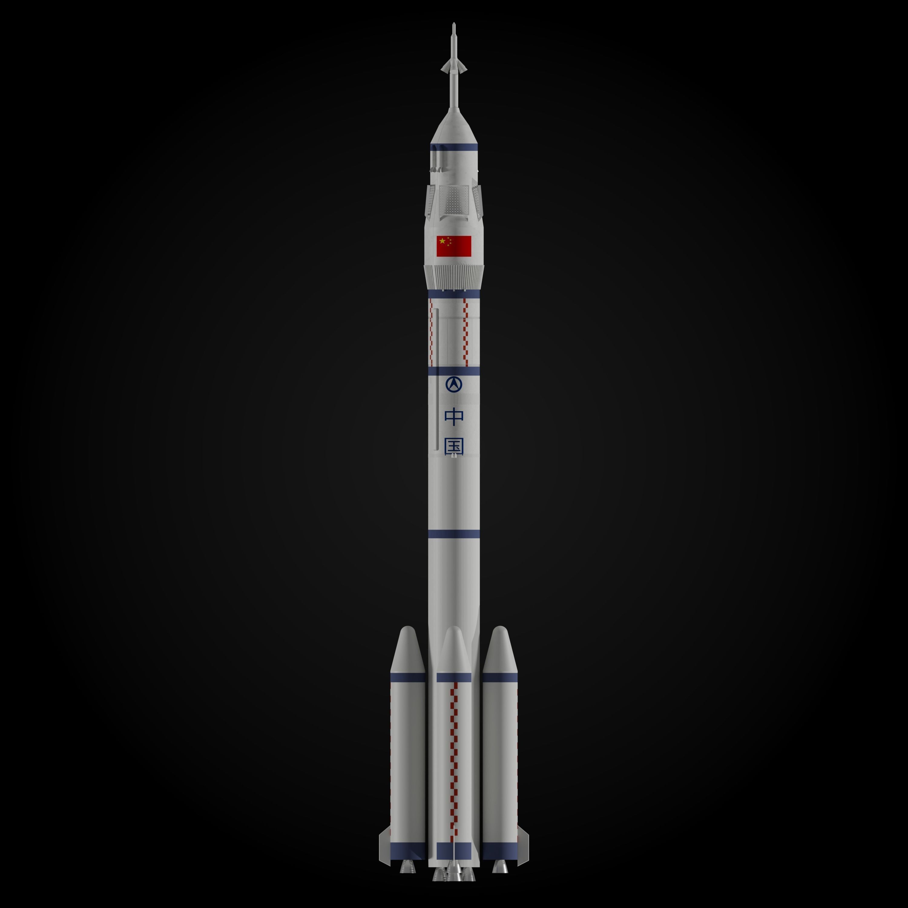 Long March 2F Rocket 3D model | CGTrader
