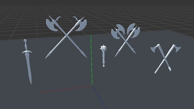 Weopon swords and axes 3D model | CGTrader