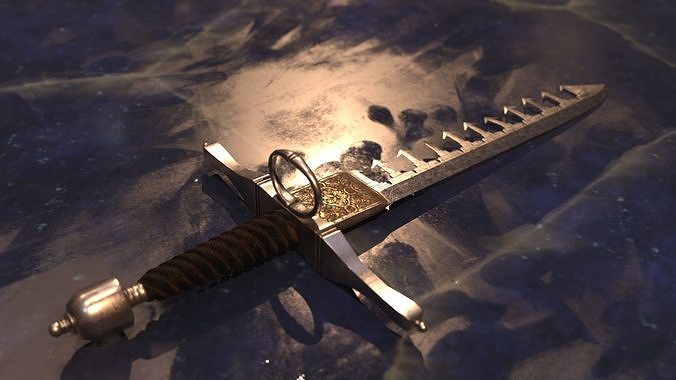 3D model Optimised realistic medieval weapon swordbreaker VR / AR / low ...