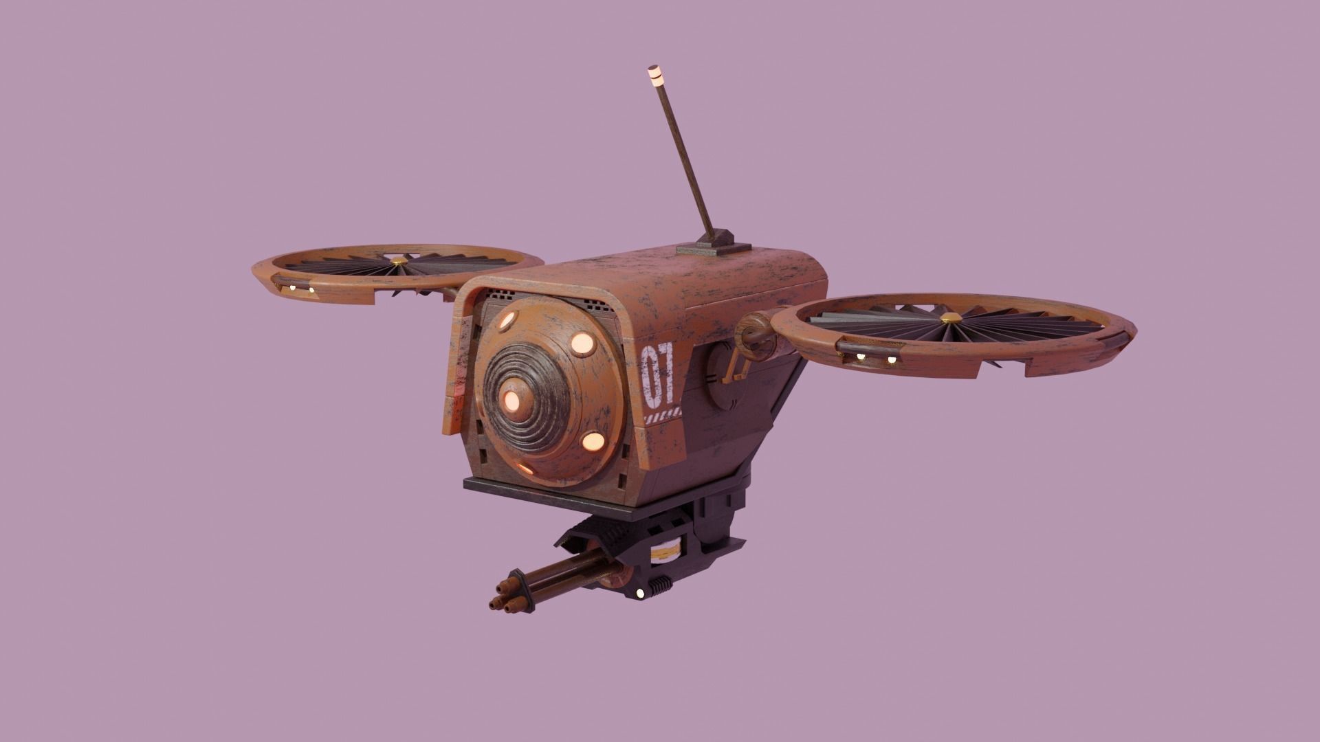 3D model Sci-fi rust drone VR / AR / low-poly | CGTrader
