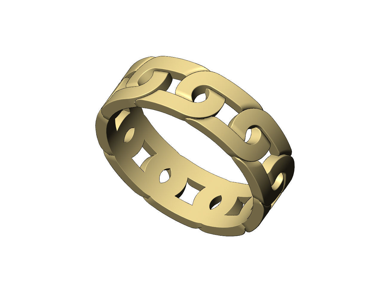 Overlapping chain link ring US size 6to10 3D model 3D printable | CGTrader