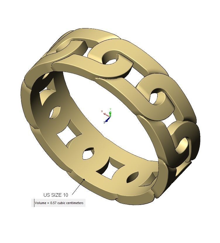 Overlapping chain link ring US size 6to10 3D model 3D printable | CGTrader
