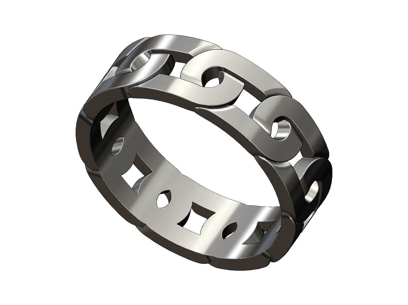 Overlapping chain link ring US size 6to10 3D model 3D printable | CGTrader