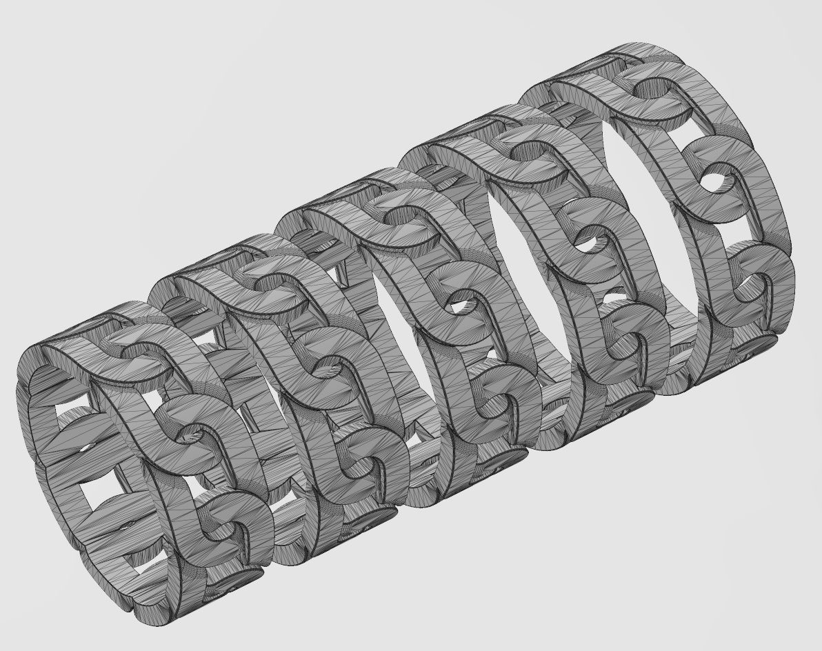 Overlapping chain link ring US size 6to10 3D model 3D printable | CGTrader