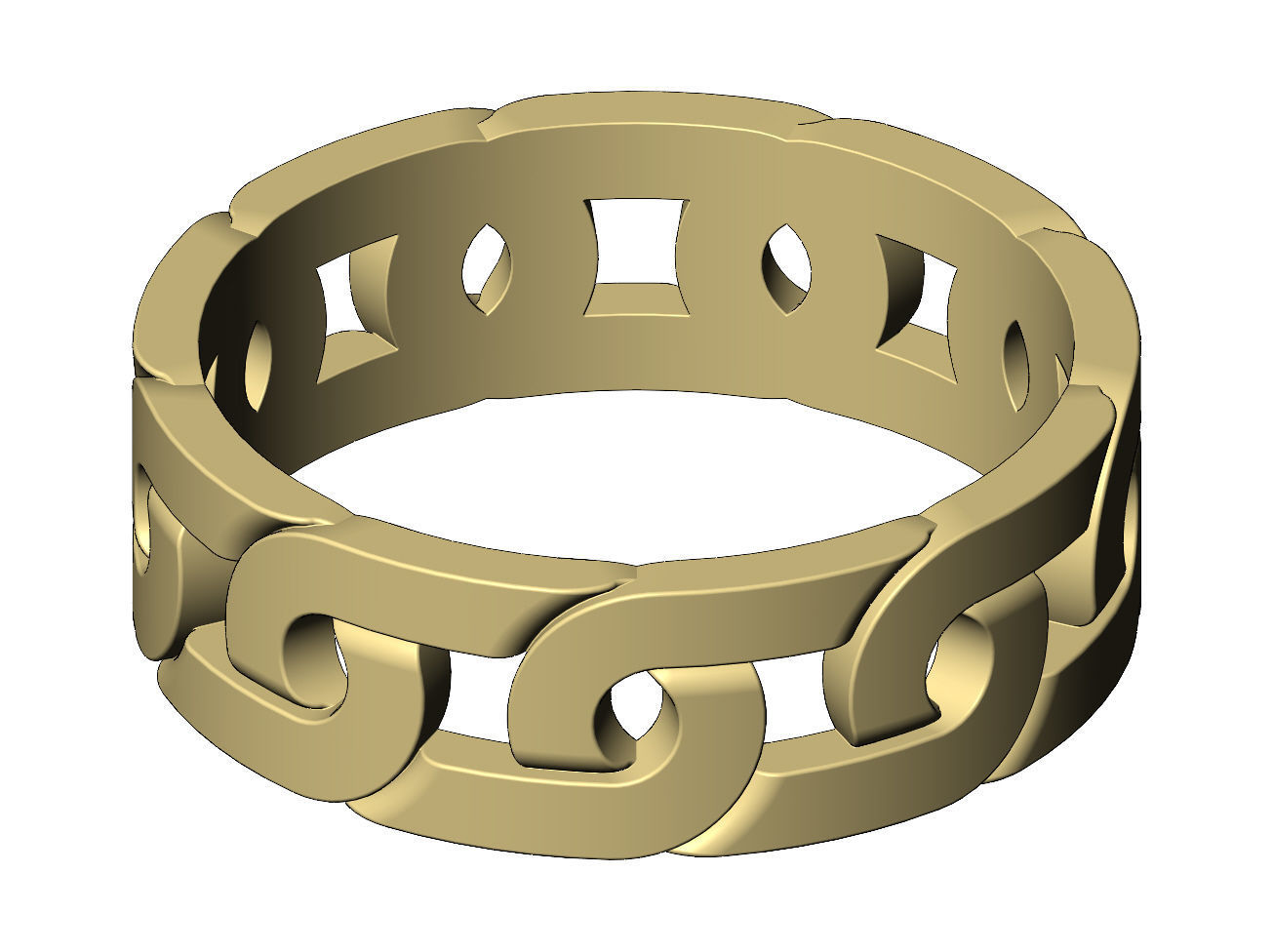 Overlapping chain link ring US size 6to10 3D model 3D printable | CGTrader