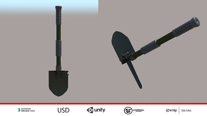 3D model Military Shovel VR / AR / low-poly | CGTrader