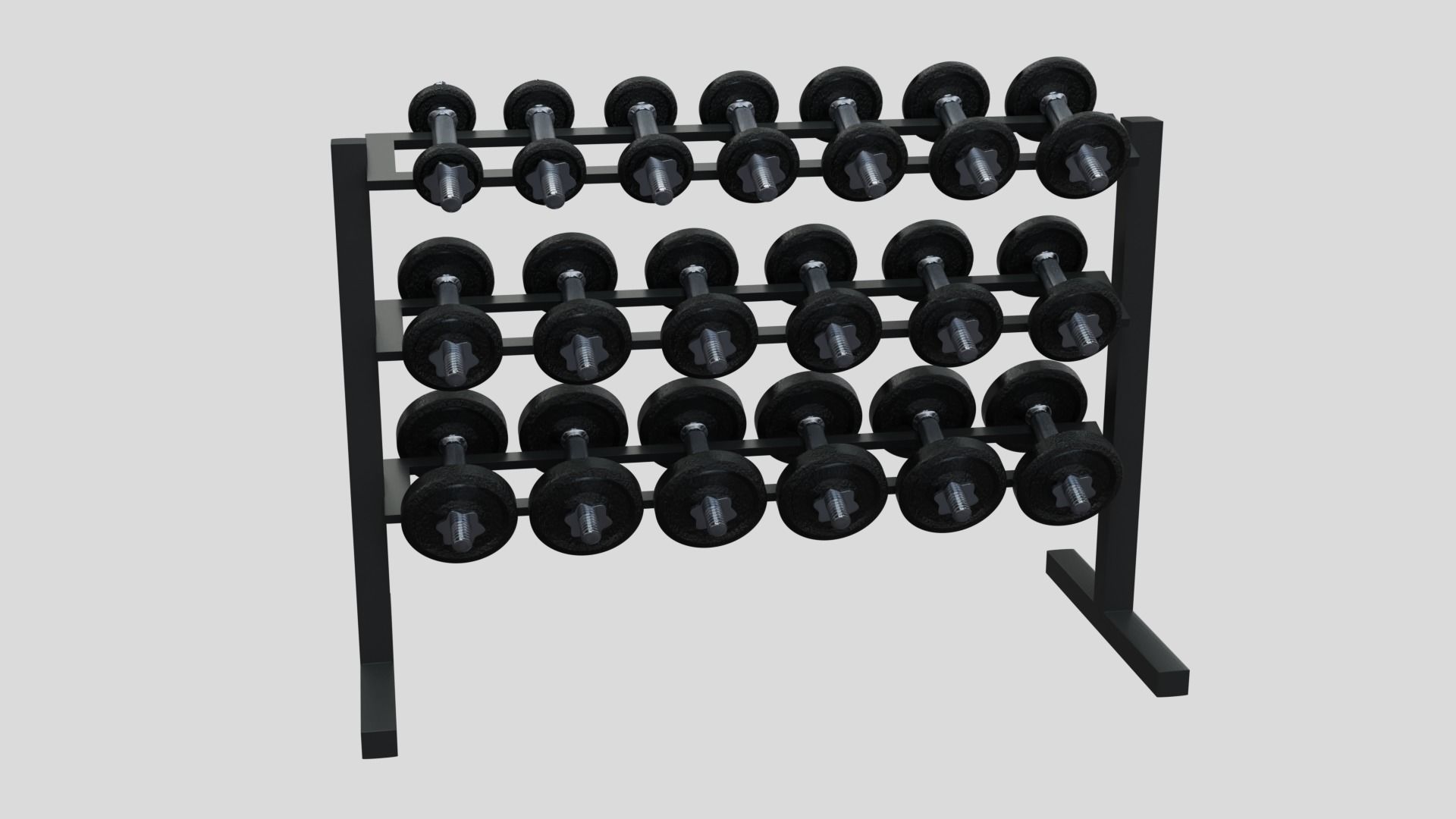 Dumbbell rack with dumbbells free 3D model | CGTrader