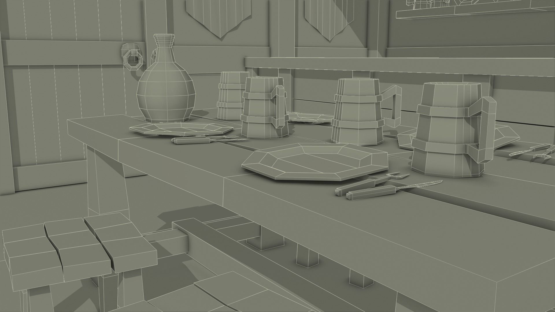 Low Poly Medieval Tavern 3D model | CGTrader