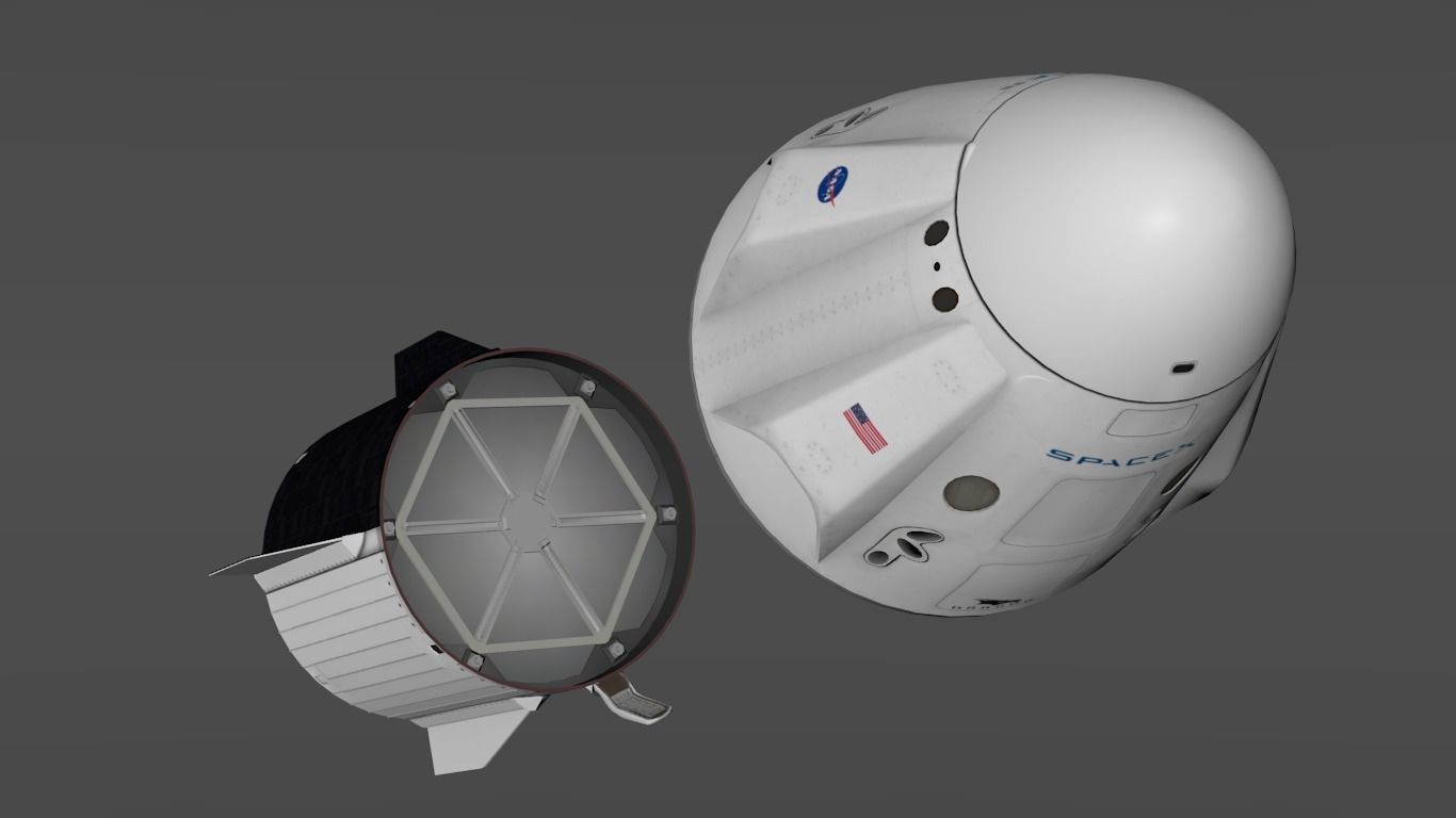 SpaceX Crew Dragon Spacecraft 3D model rigged | CGTrader
