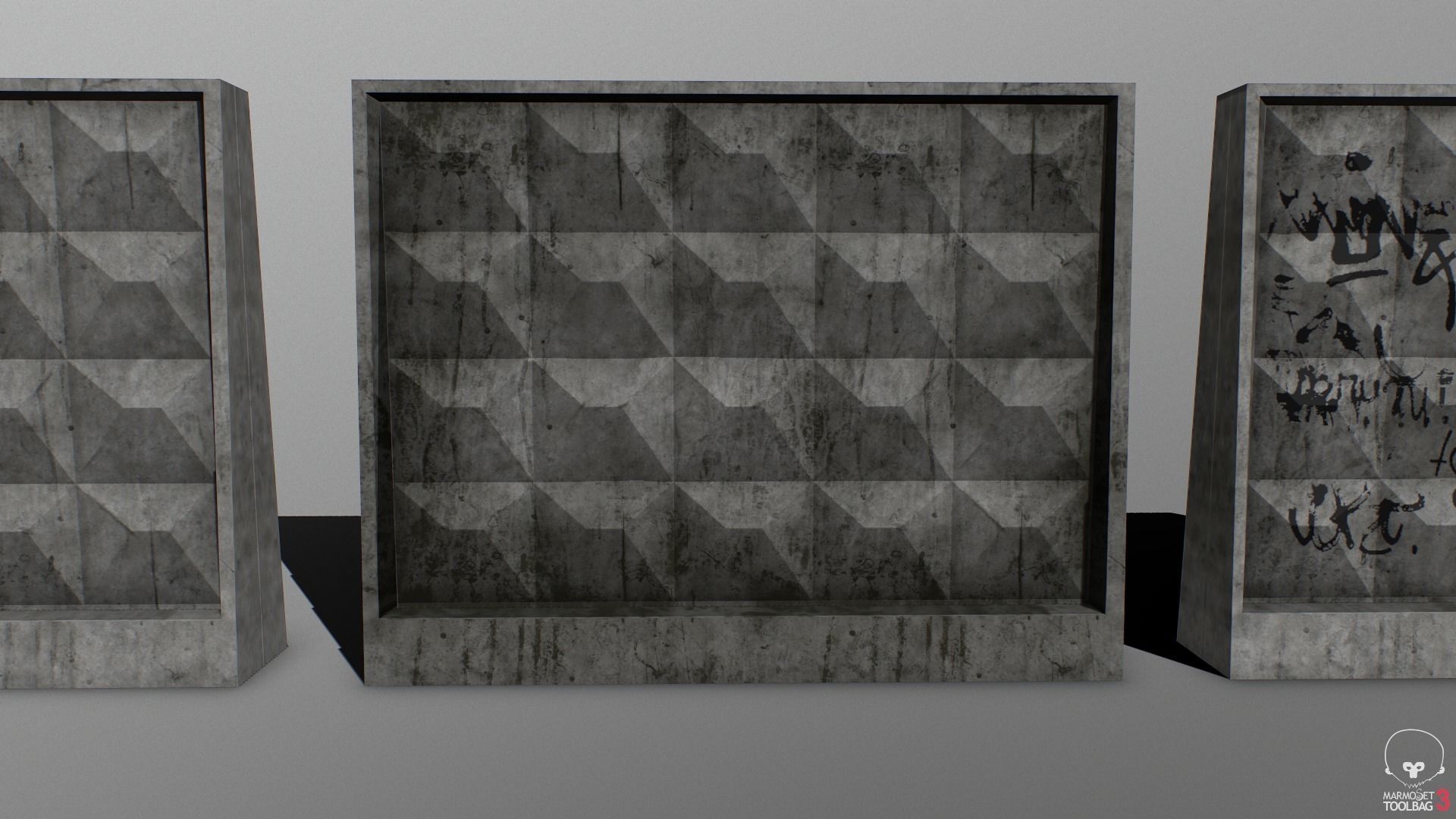 3D model Soviet Russian Concrete Fence Pack VR / AR / low-poly | CGTrader
