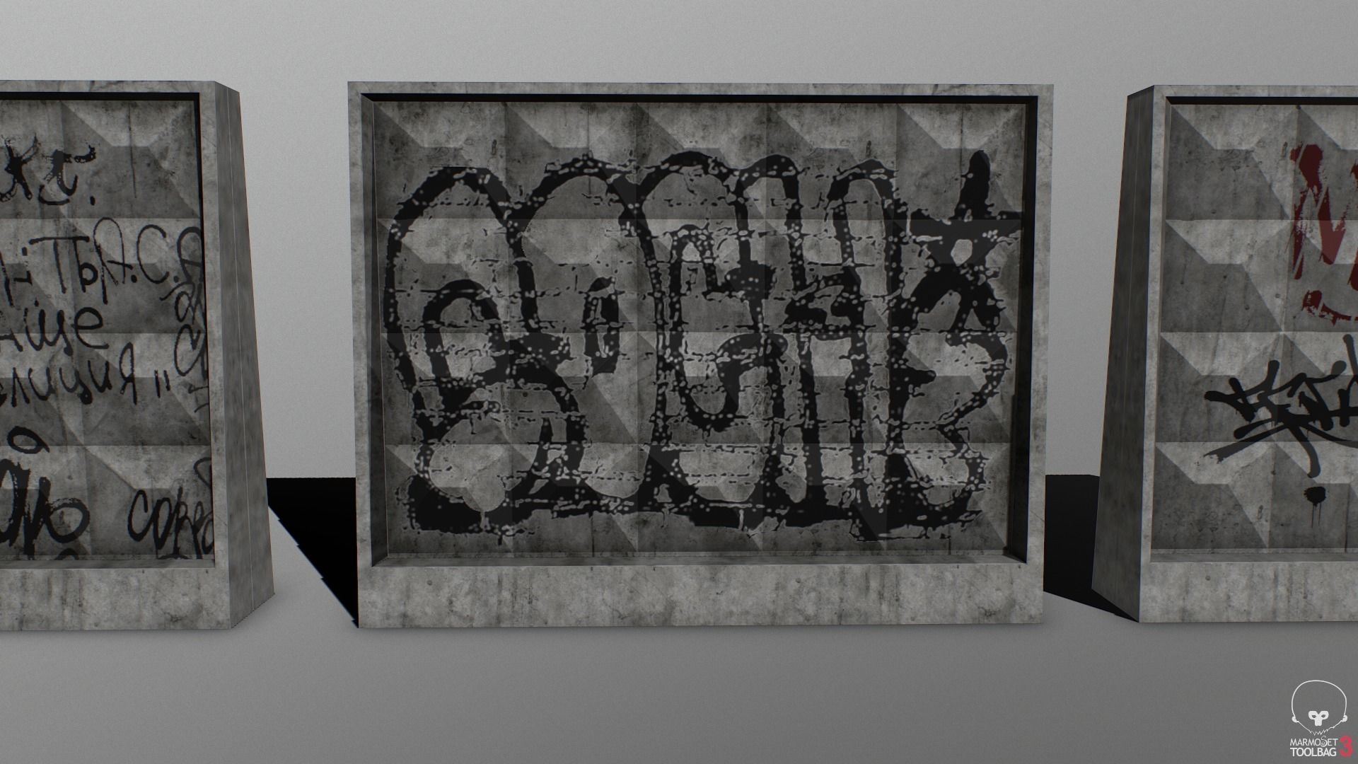 3D model Soviet Russian Concrete Fence Pack VR / AR / low-poly | CGTrader